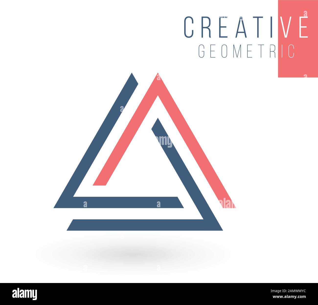 Geometric triangle unity abstract logo design. Technology business ...