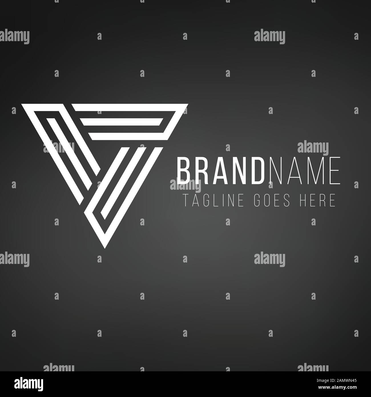 Geometric triangle unity abstract logo design. Technology business ...