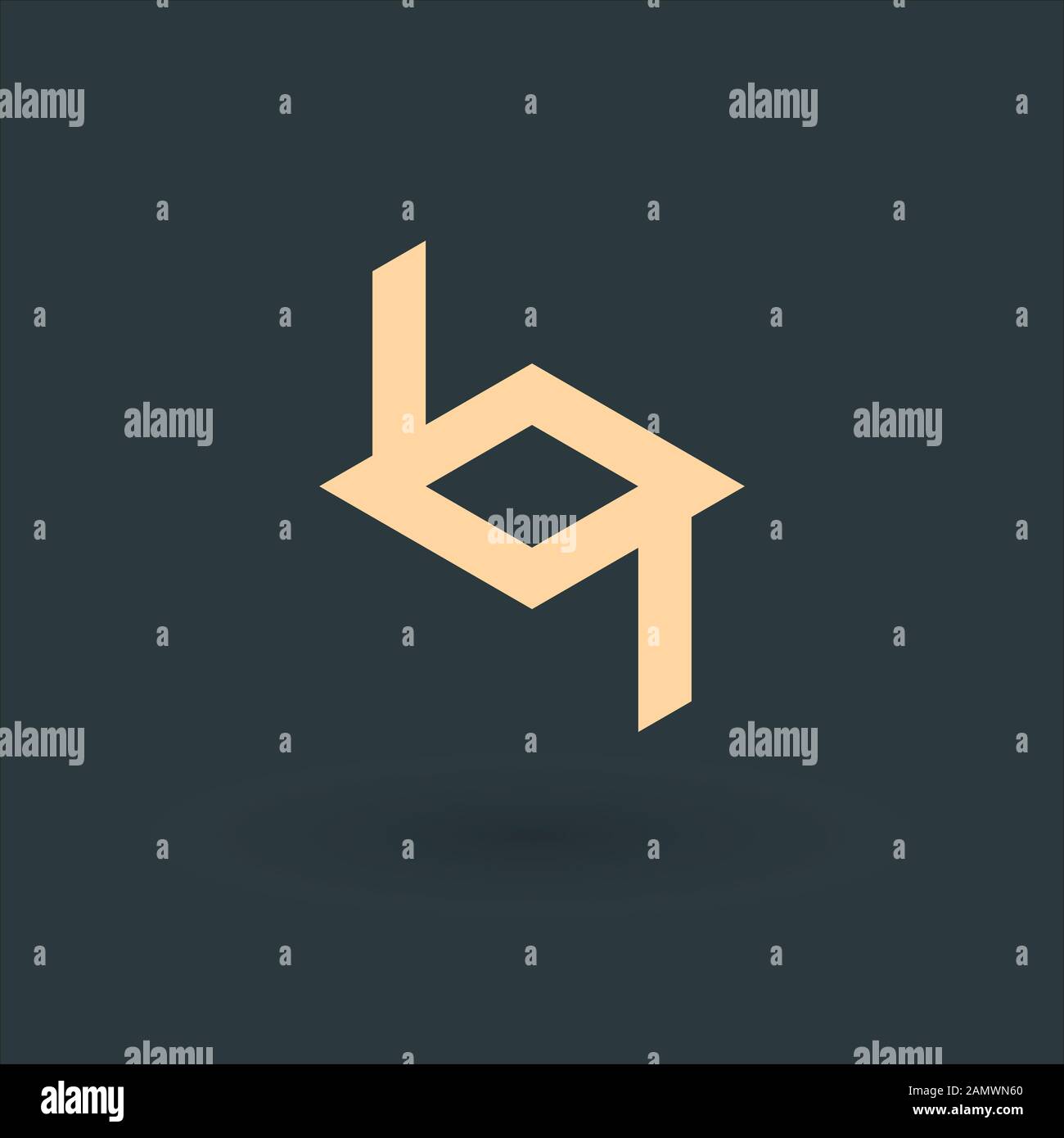 Rhombus rhomboid metal logo icon hi-res stock photography and images ...