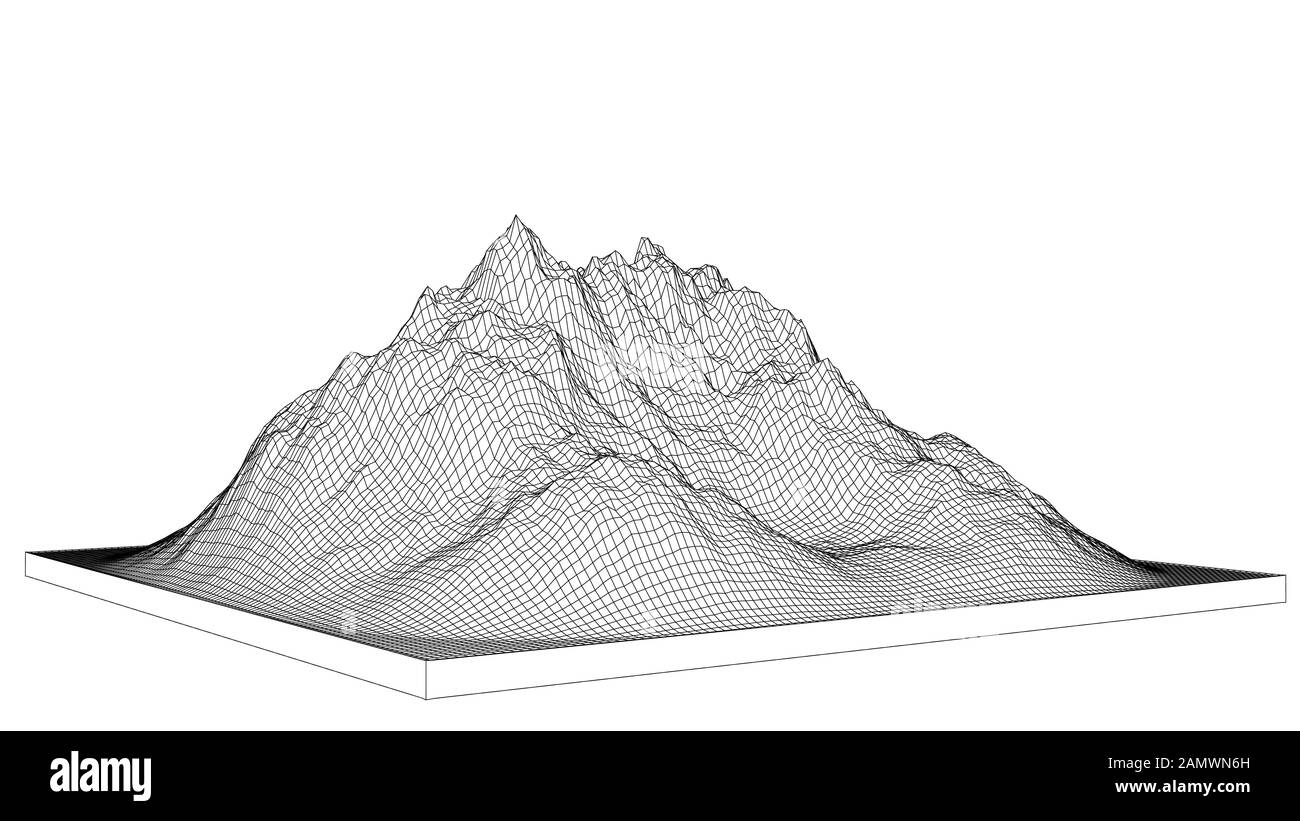 Curve lines in the shape of a part of a mountain range. Vector ...