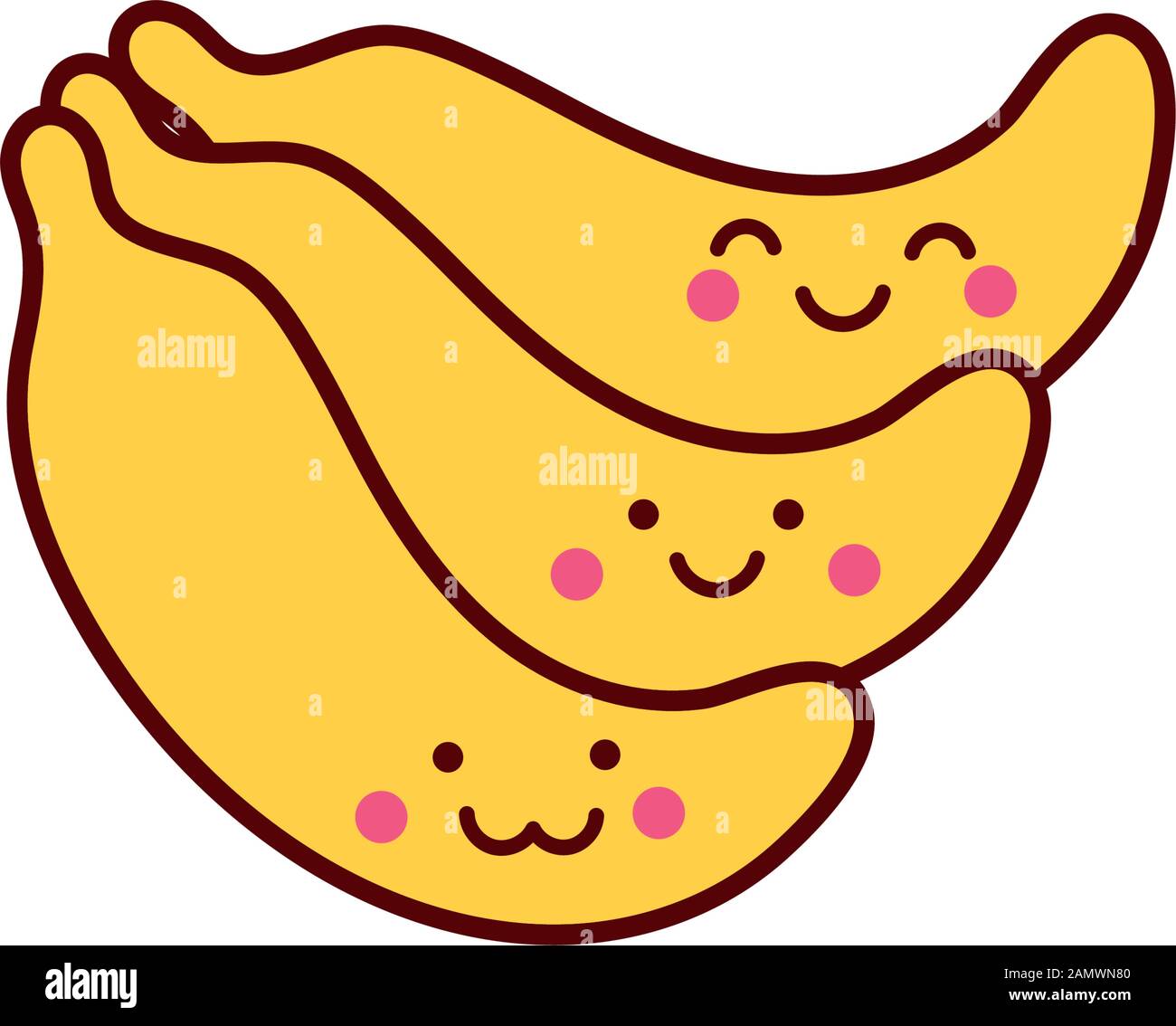 cute bananas fruit kawaii character Stock Vector Image & Art - Alamy