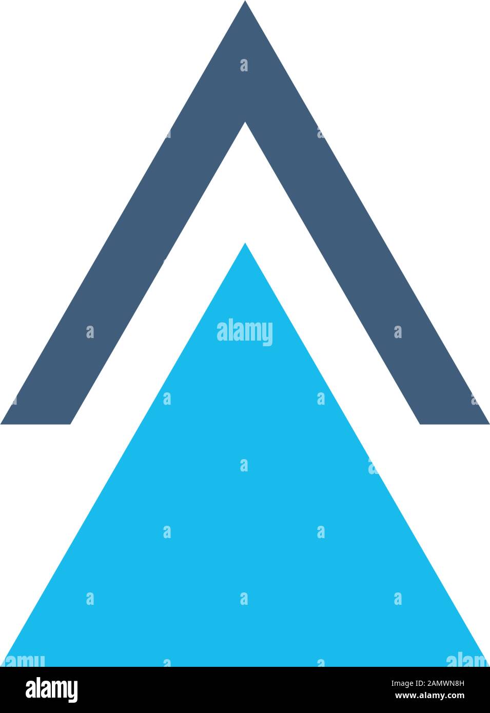 Geometrical triangle or arrow in three parts logo design. Technology ...