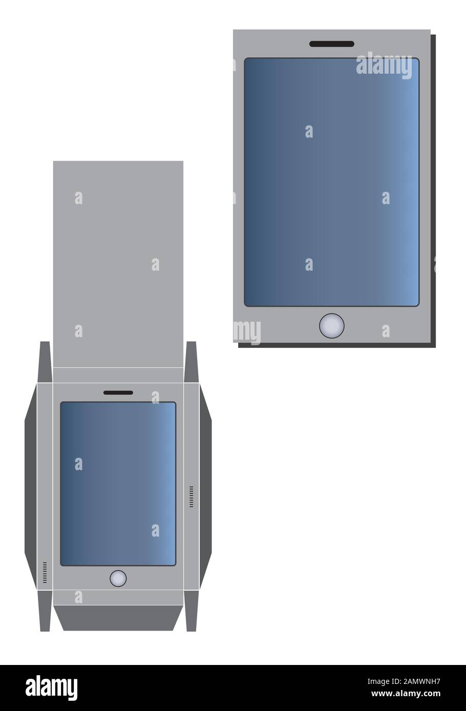 Smart Phone or Tablet Paper Model cut and glue it Stock Vector Image ...