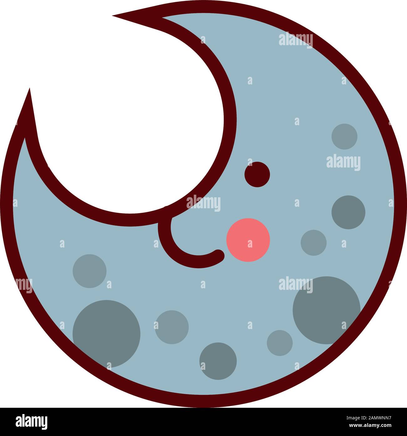 cute moon kawaii comic character icon Stock Vector Image & Art - Alamy