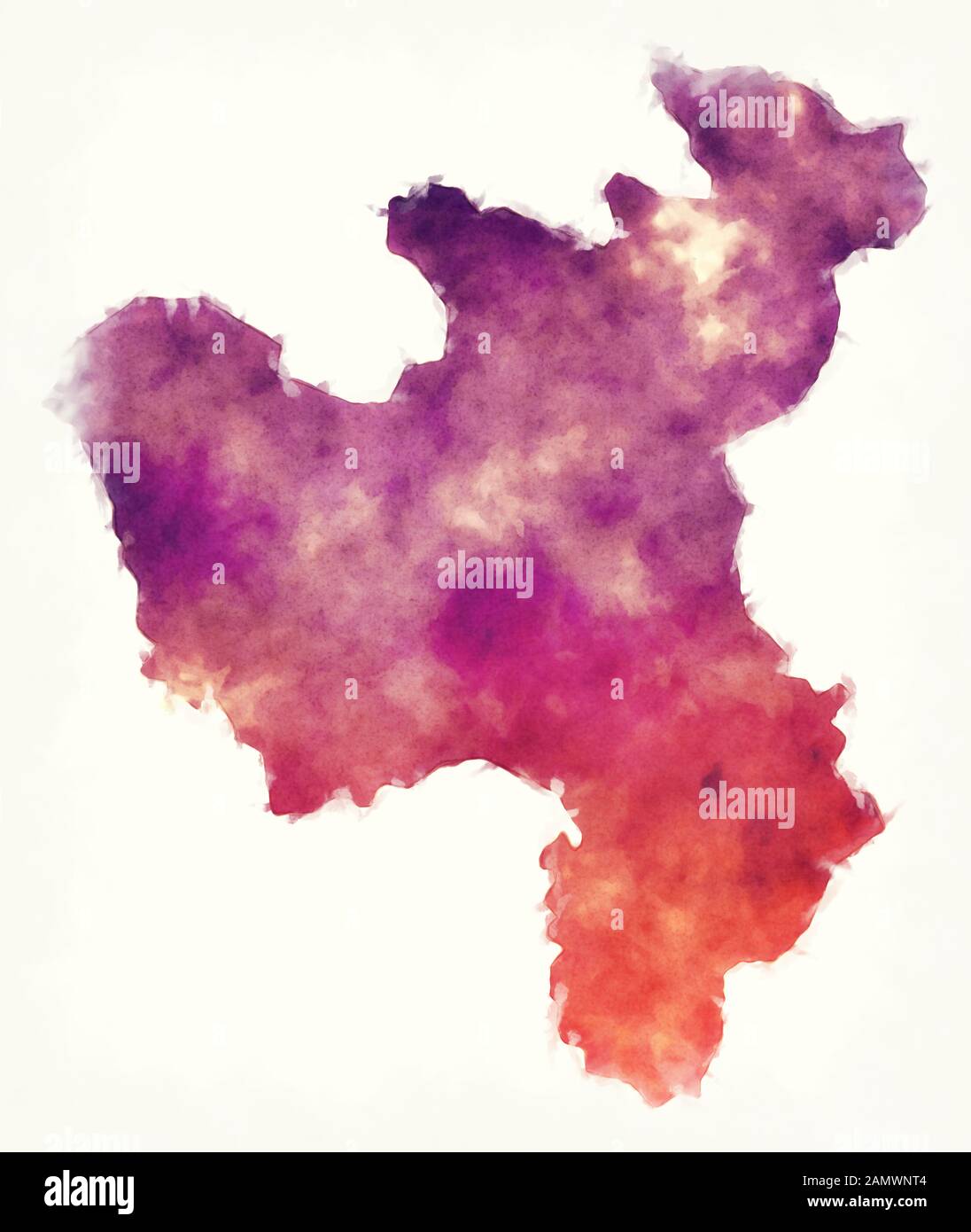 North Hwanghae province watercolor map of North Korea Stock Photo - Alamy