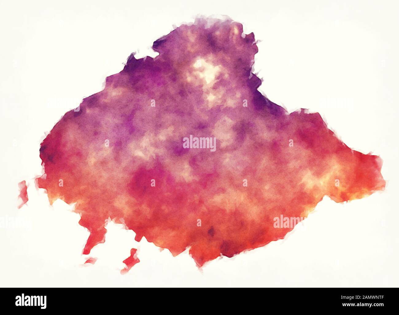 North Pyongan province watercolor map of North Korea Stock Photo - Alamy