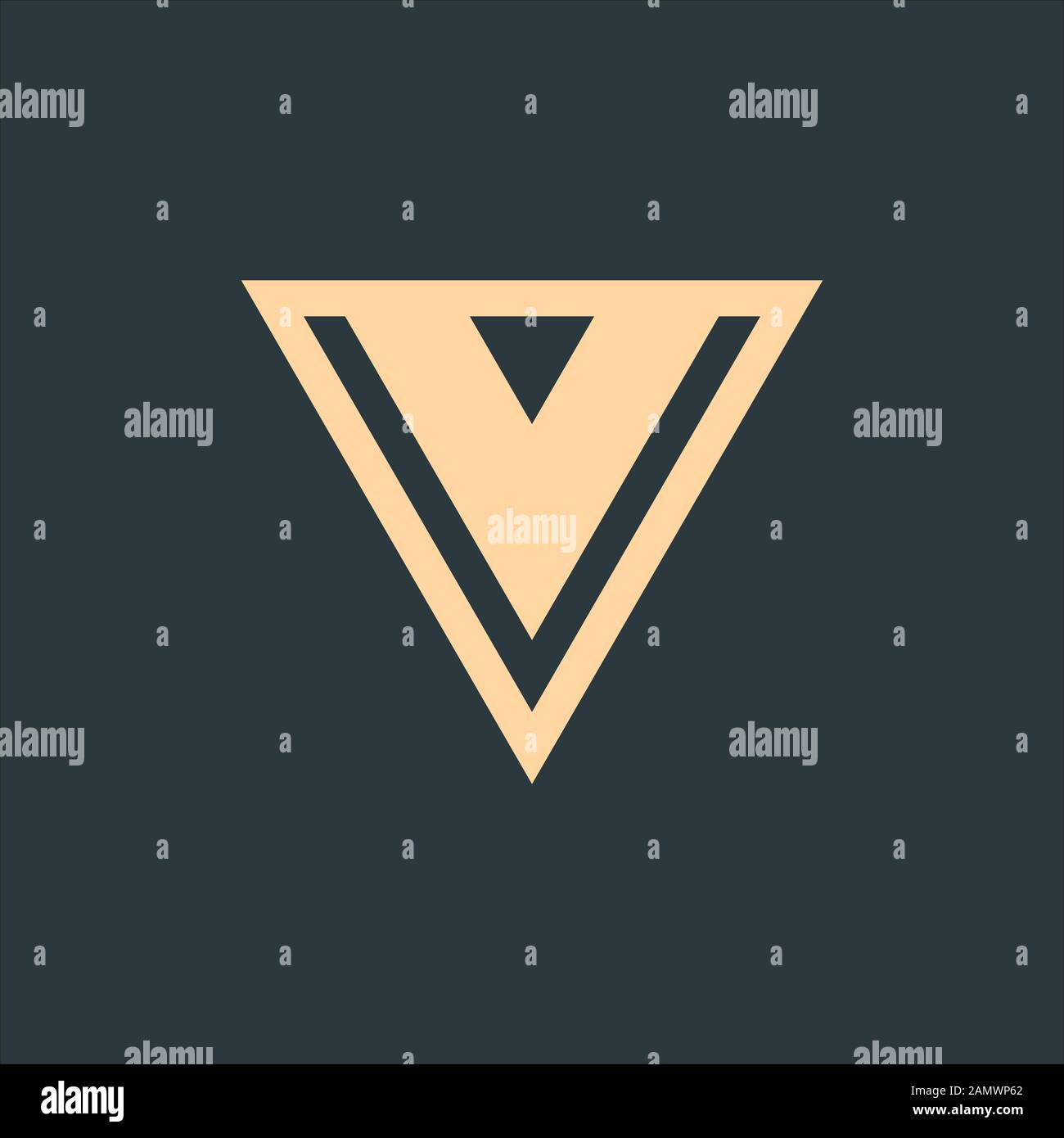 Geometrical triangle or arrow in three parts logo design. Technology ...