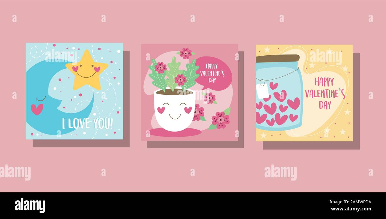 bundle of valentines day cards Stock Vector Image & Art - Alamy