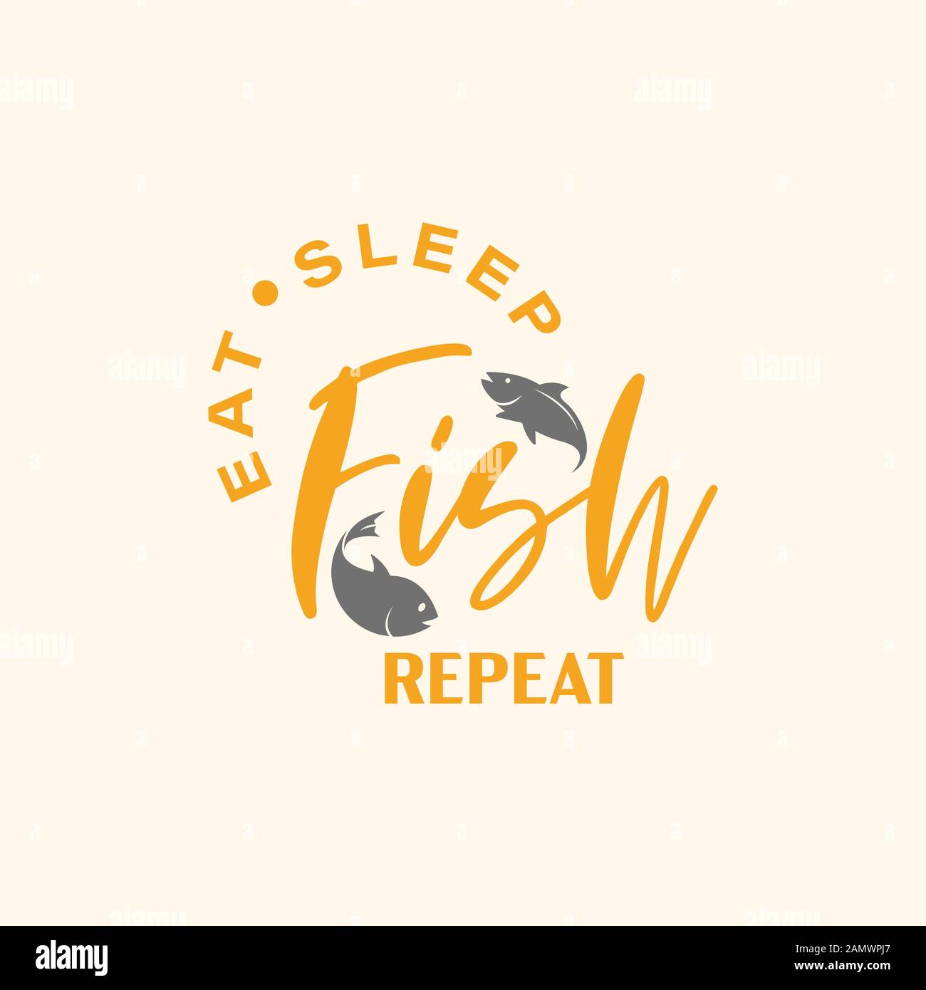 Fishing quote lettering typography. Eat sleep fish repeat Stock Vector ...
