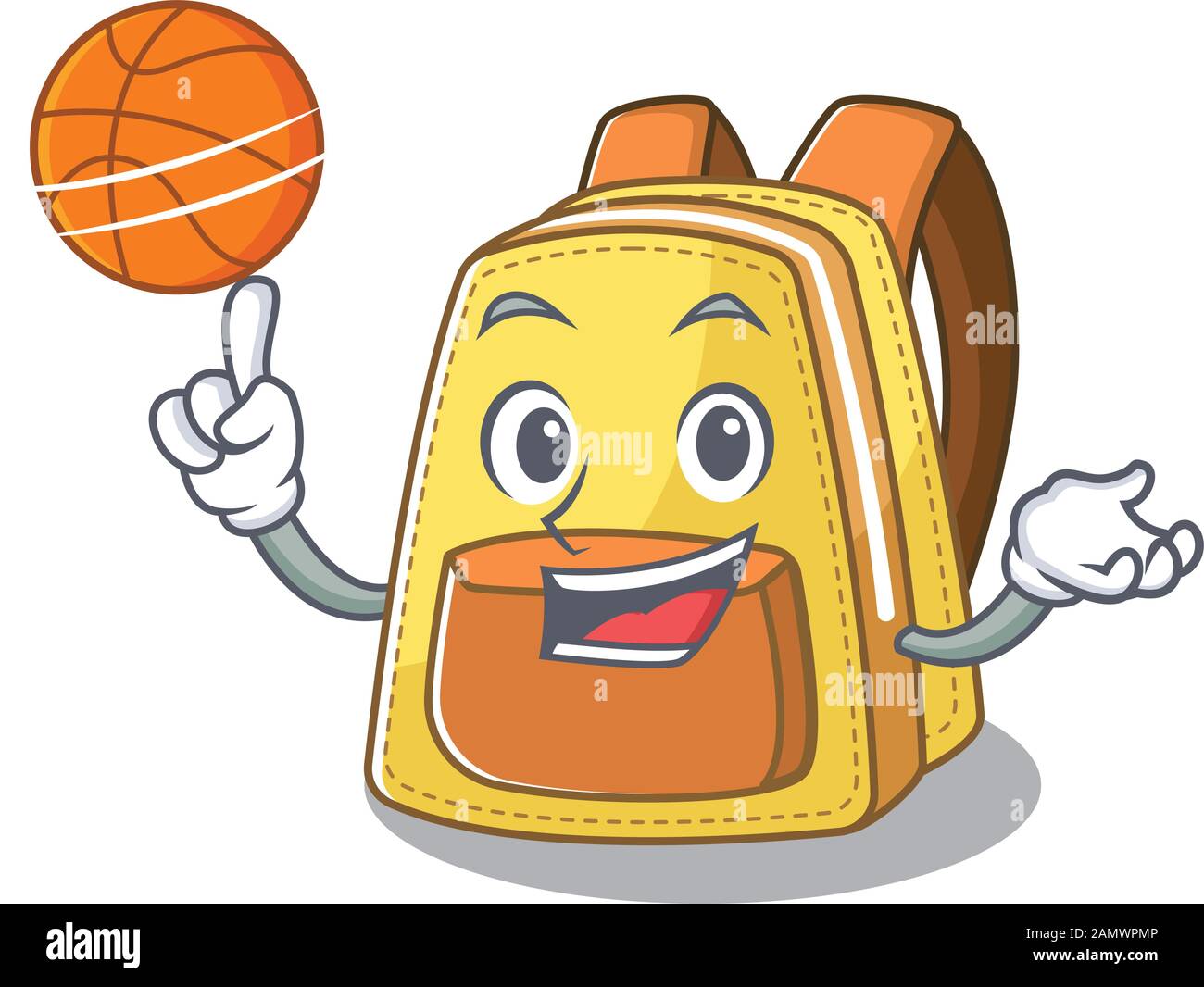 A mascot picture of kids school backpack cartoon character playing ...