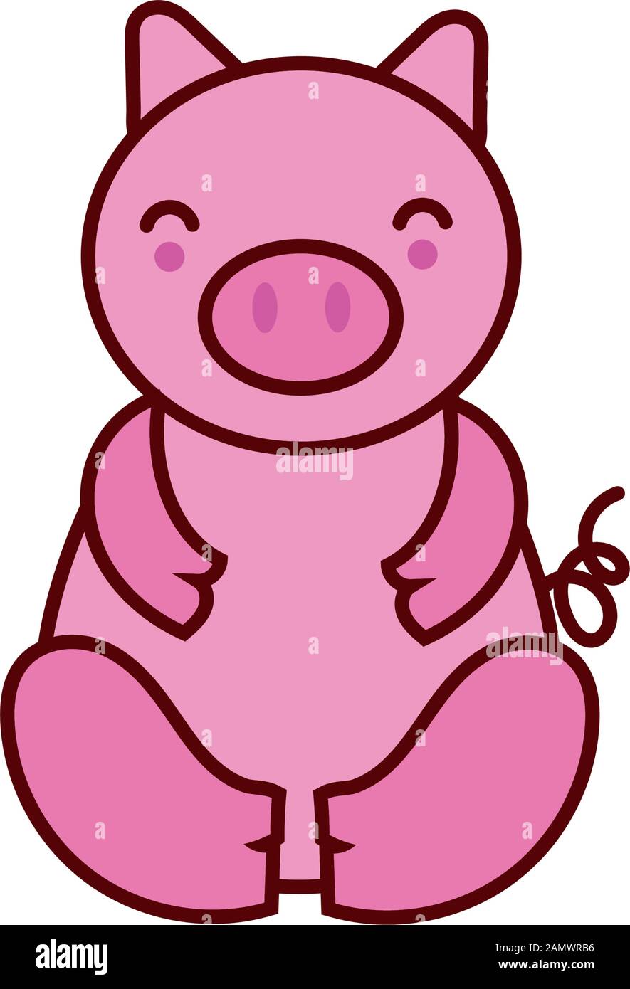cute pig animal comic character Stock Vector Image & Art - Alamy