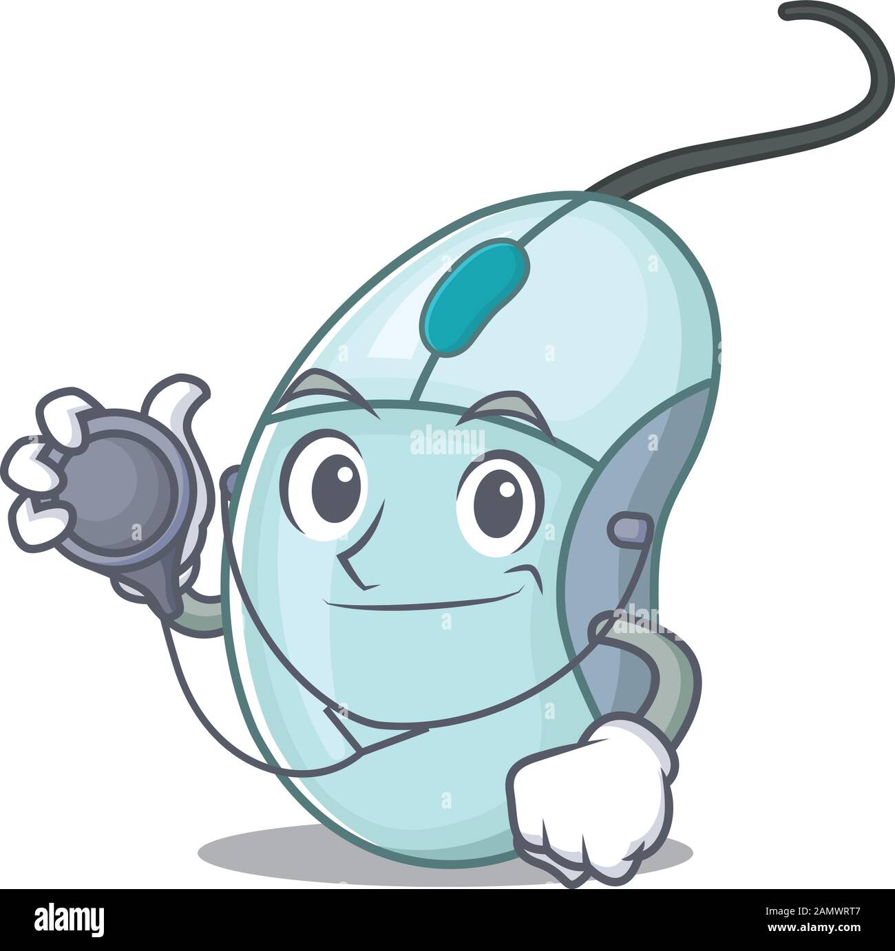 Smart and cool computer mouse cartoon character in a Doctor with tools ...