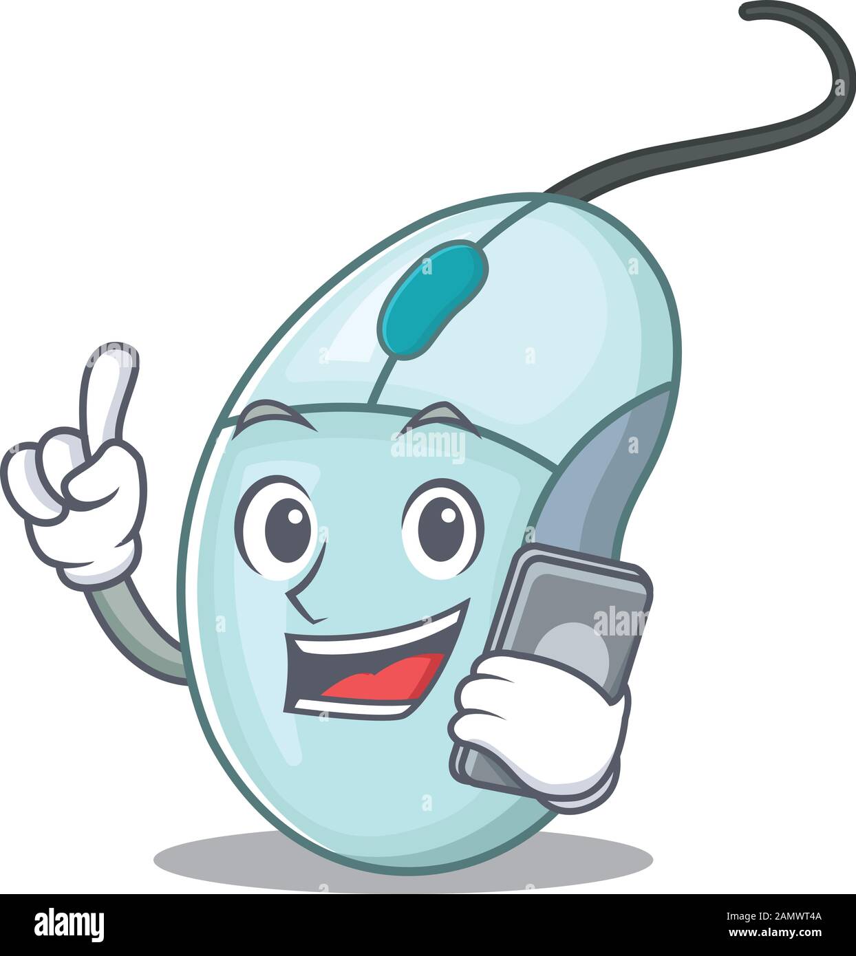 Cartoon design of computer mouse speaking on a phone Stock Vector Image ...