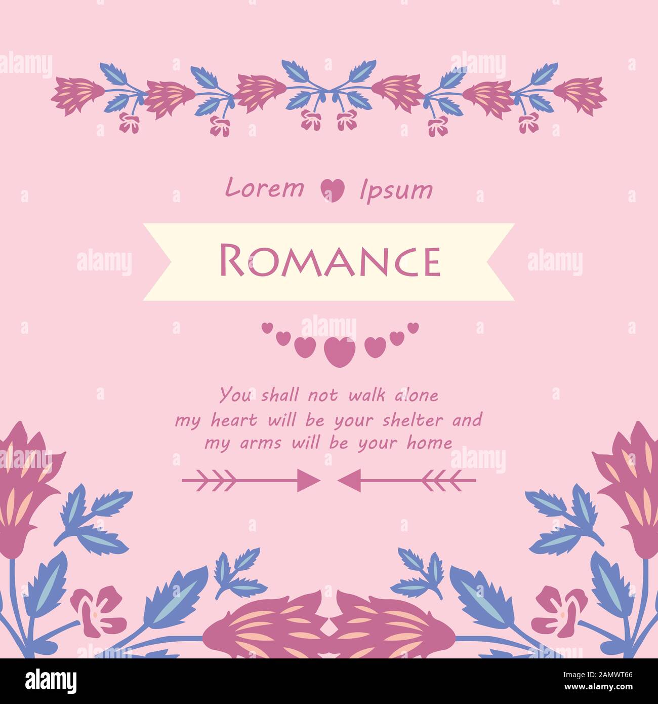 Romance greeting card wallpaper design, with beautiful and seamless ...