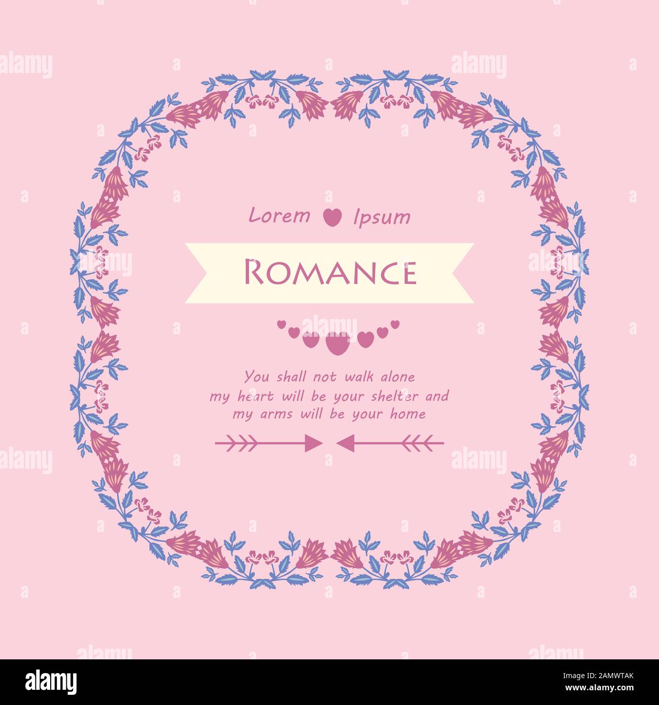 Romance greeting card wallpaper design, with beautiful and seamless ...