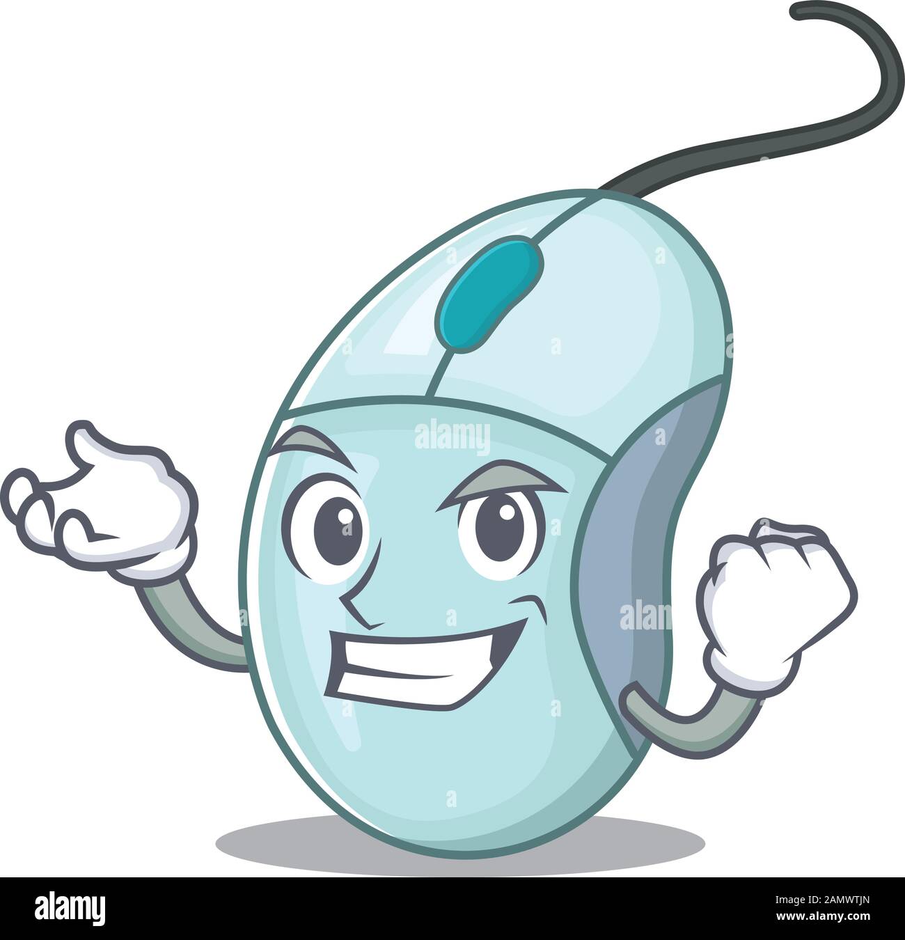 Happy confident Successful computer mouse cartoon character style Stock ...