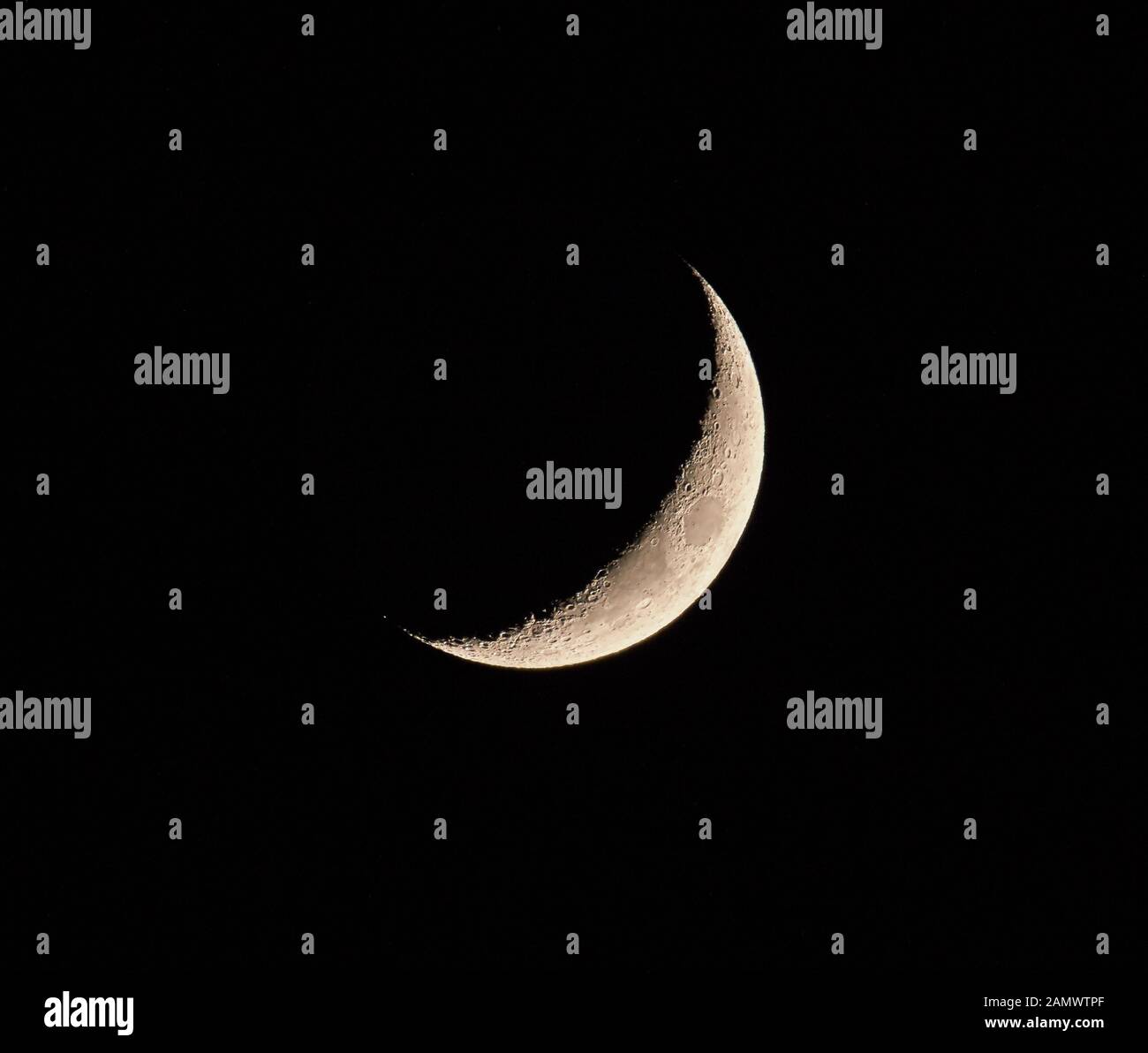 Moon in the crescent phase Stock Photo - Alamy