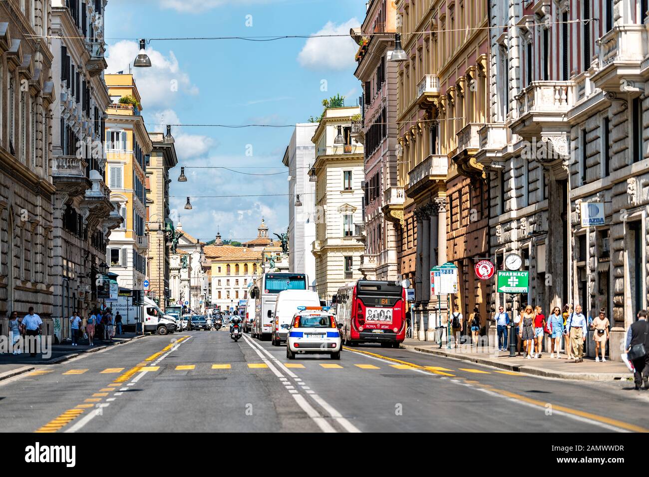 Rome, Italy - September 4, 2018: Italian street outside in historic ...