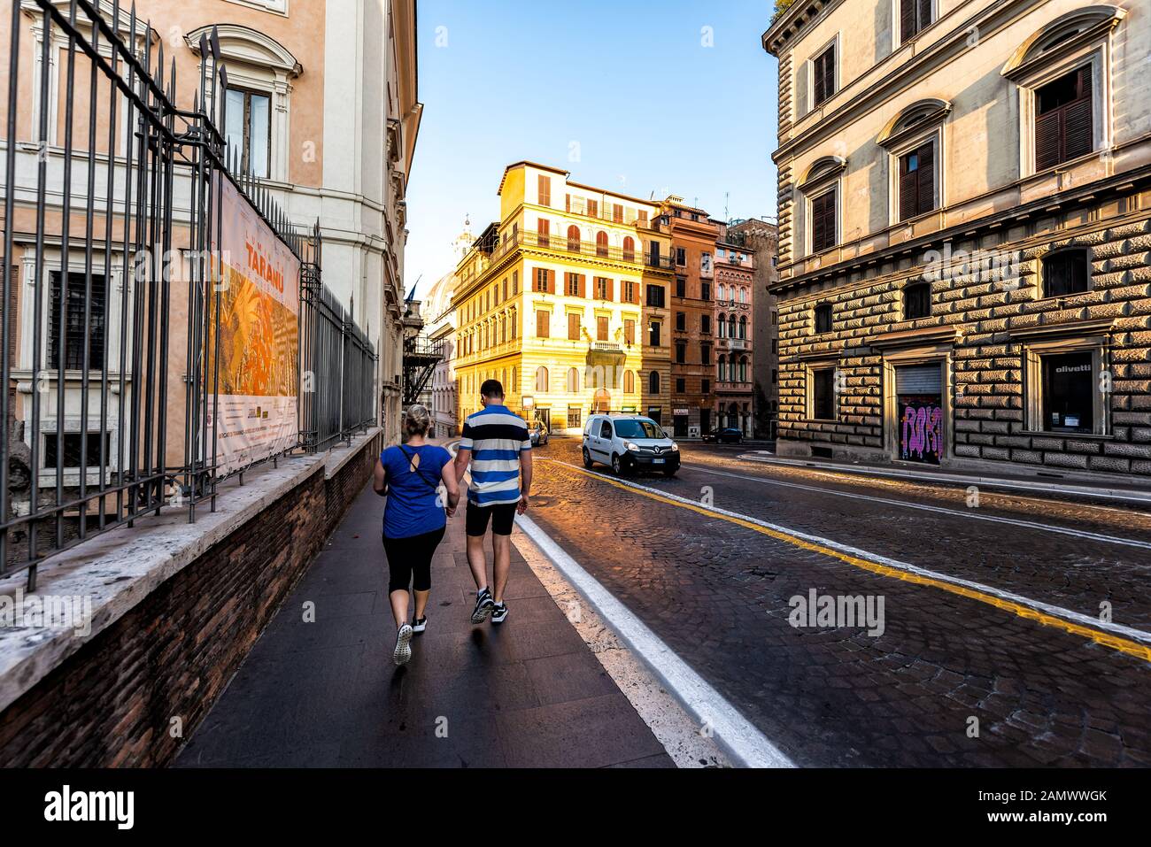 Rome, Italy - September 5, 2018: Italian street outside in historic ...