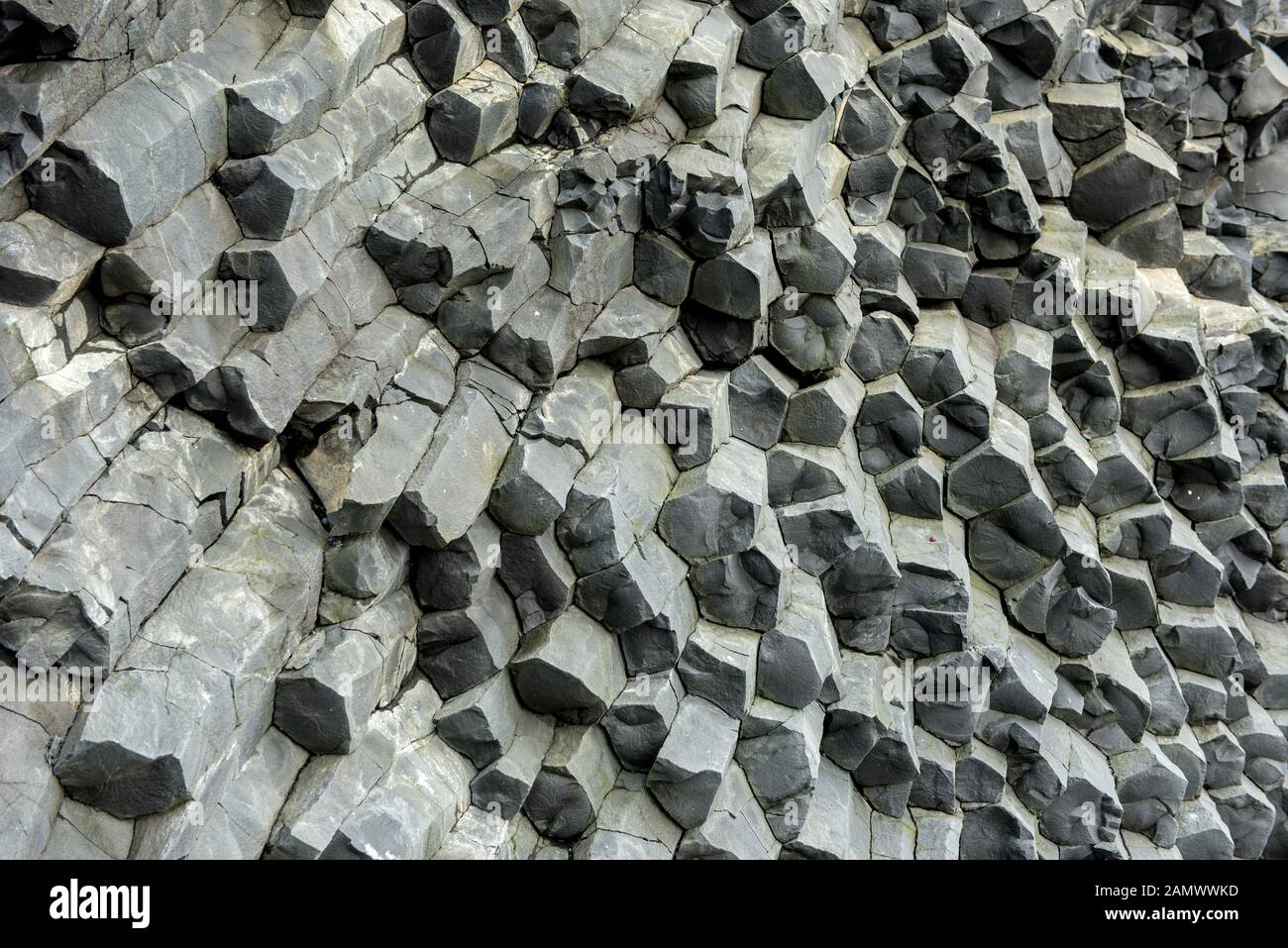 Black basalt column formation in Vik, Iceland Stock Photo - Alamy