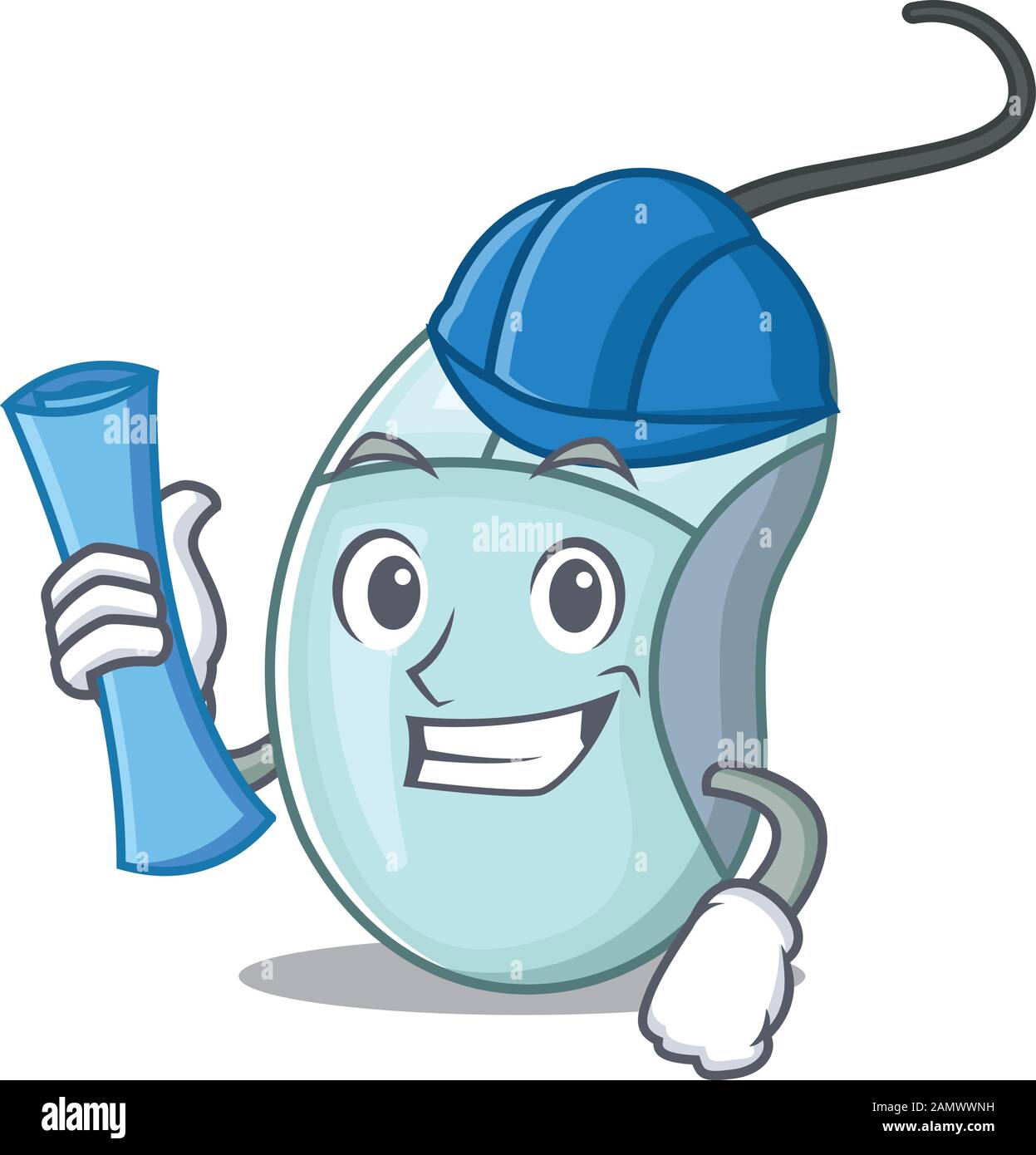 Elegant Architect computer mouse having blue prints and blue helmet ...