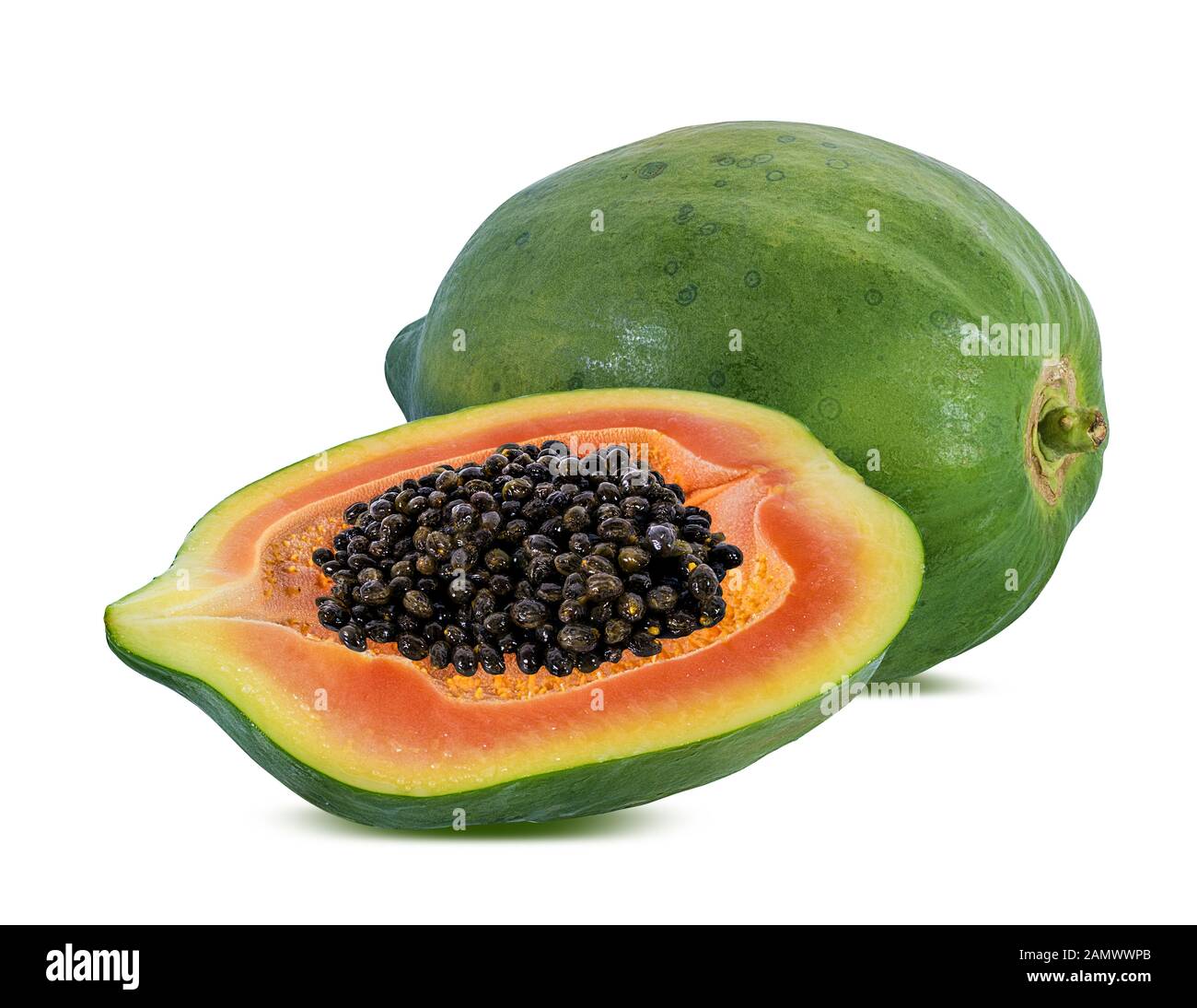 papaya isolated on a white background Stock Photo - Alamy