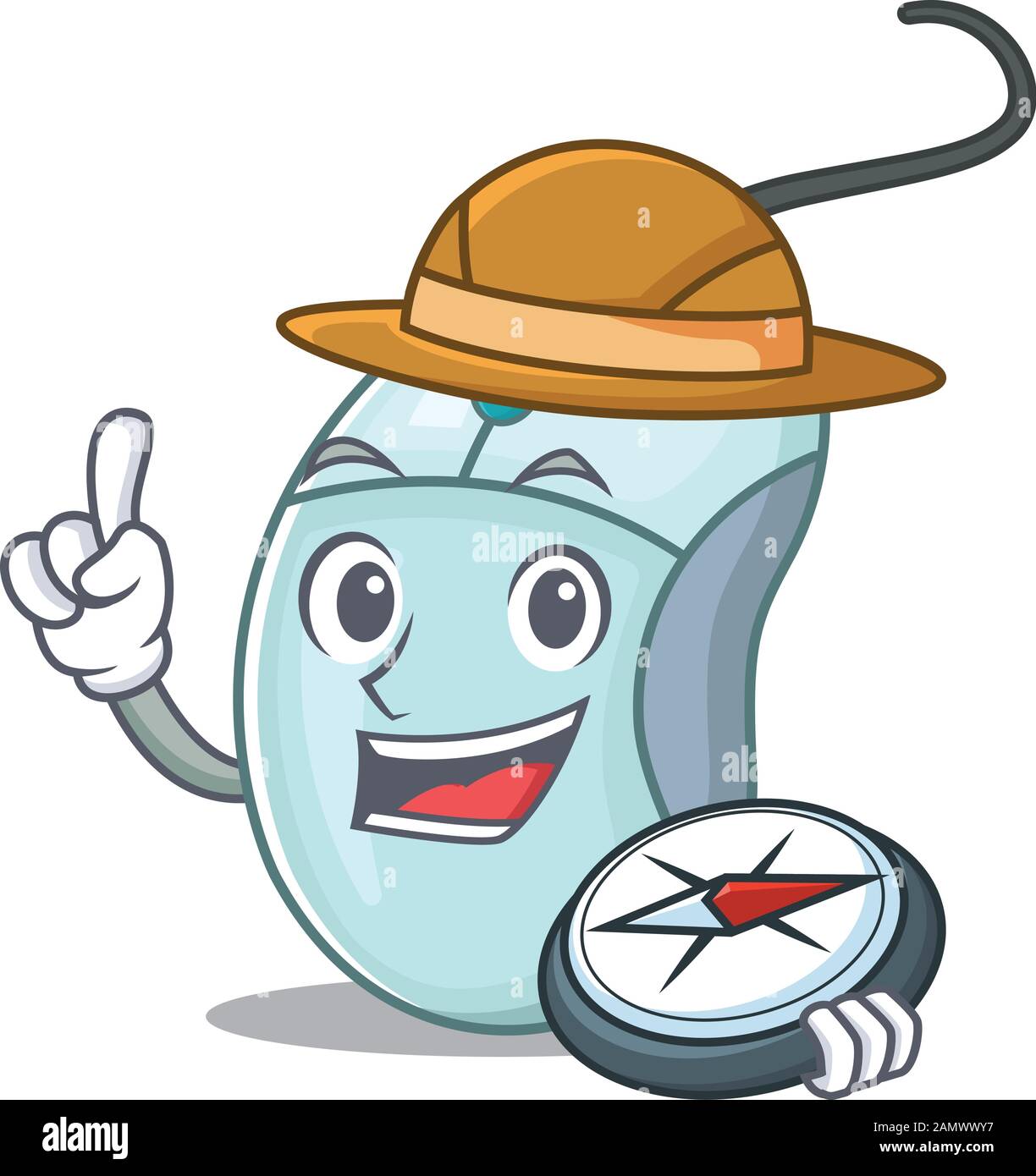 Computer mouse stylized Explorer having a compass Stock Vector Image ...