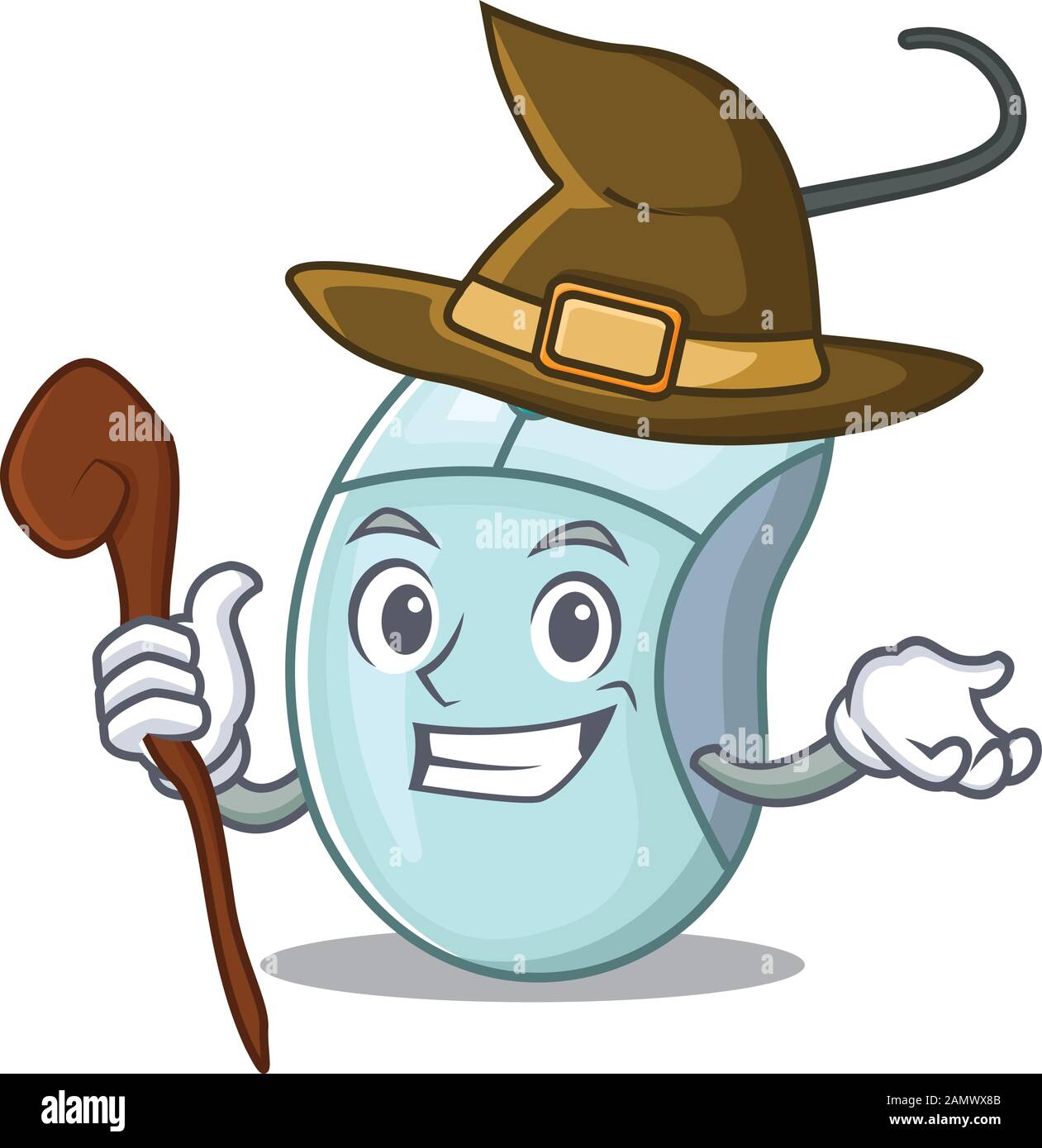 cartoon mascot style of computer mouse dressed as a witch Stock Vector ...
