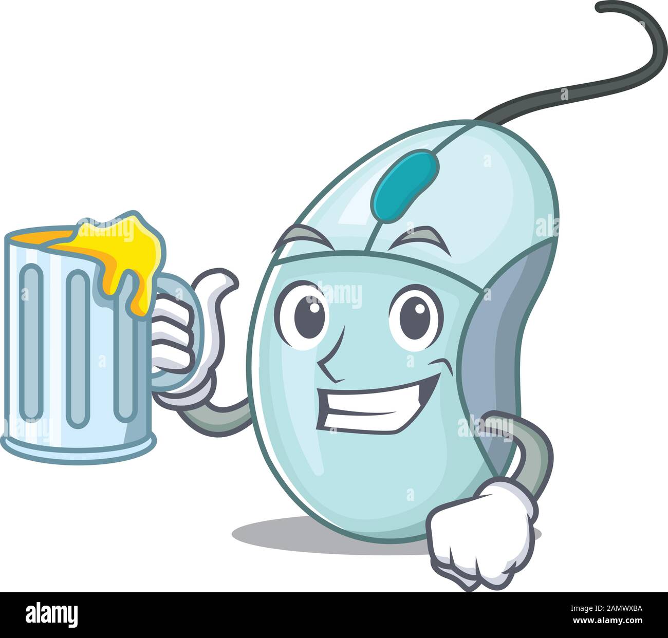 Happy computer mouse mascot design with a big glass Stock Vector Image ...