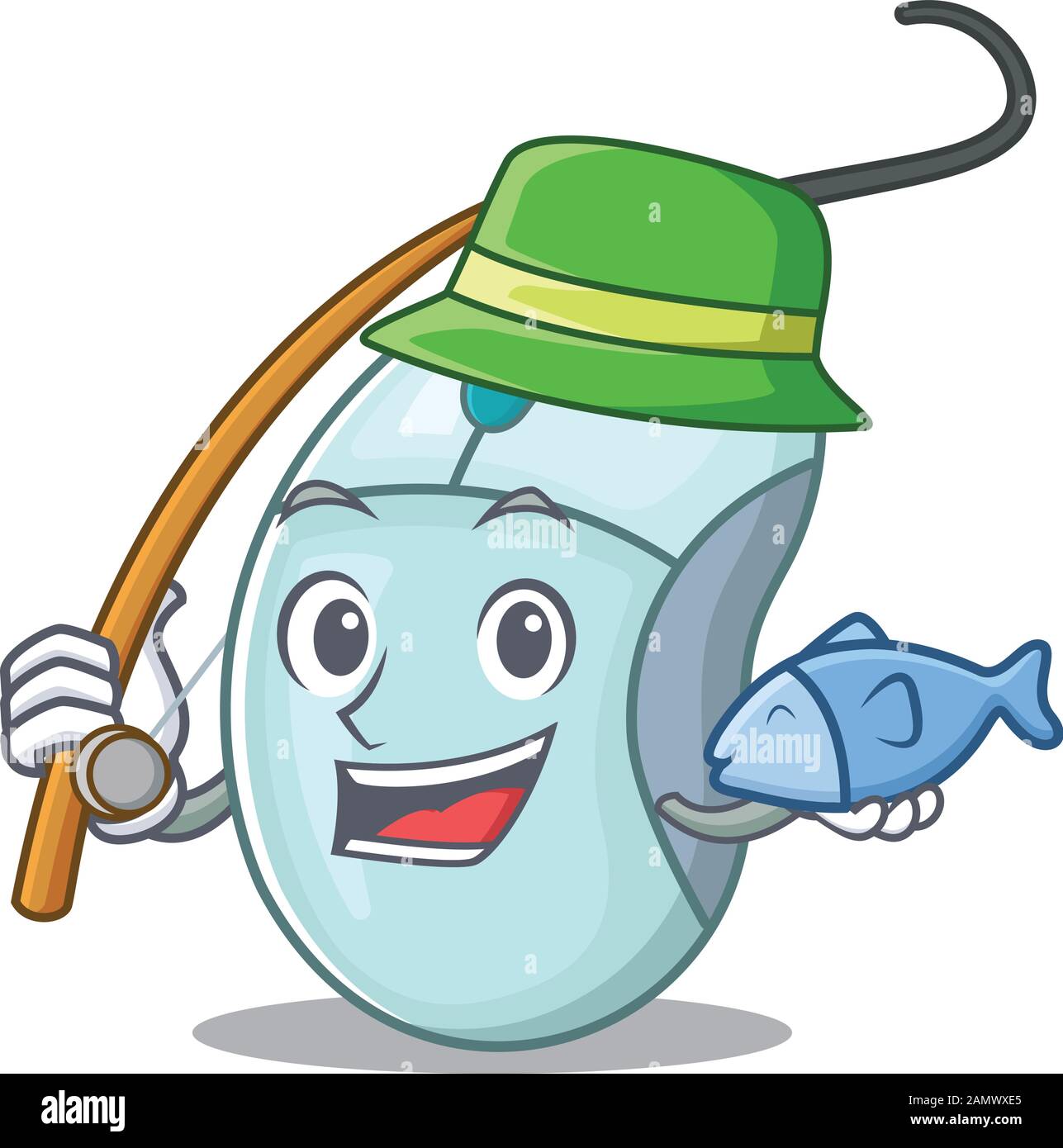 A Picture of happy Fishing computer mouse design Stock Vector Image ...