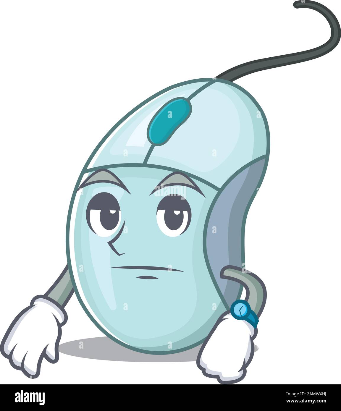 cartoon character design of computer mouse on a waiting gesture Stock ...
