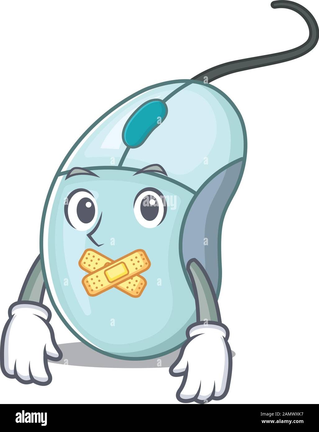 a silent gesture of computer mouse mascot cartoon character design ...