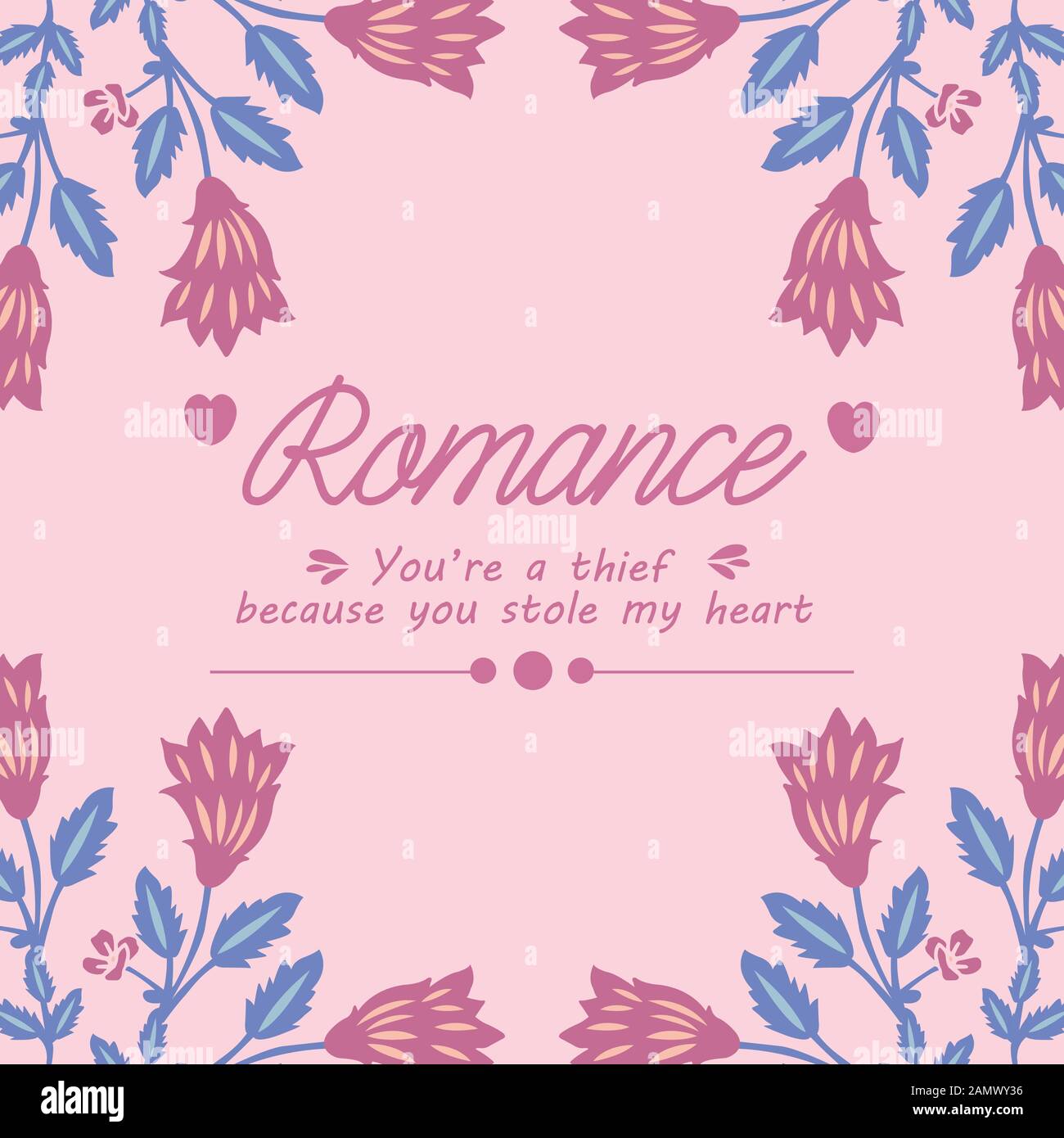 Vintage pattern of leaf and floral frame with unique style, for romance ...