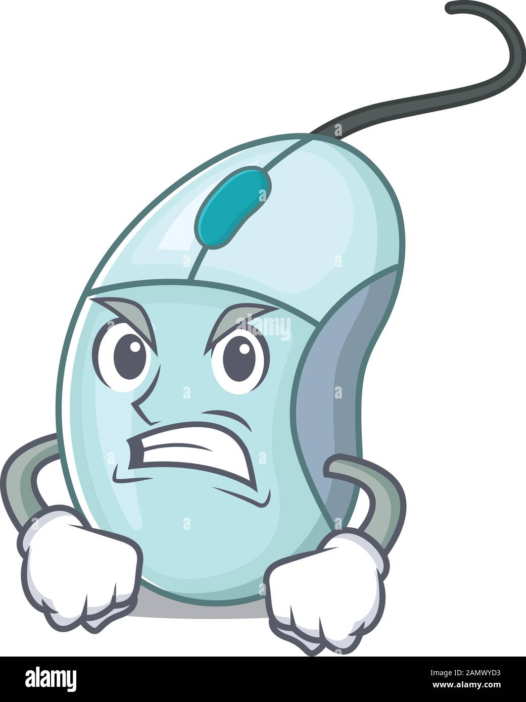 Computer mouse cartoon character design having angry face Stock Vector ...