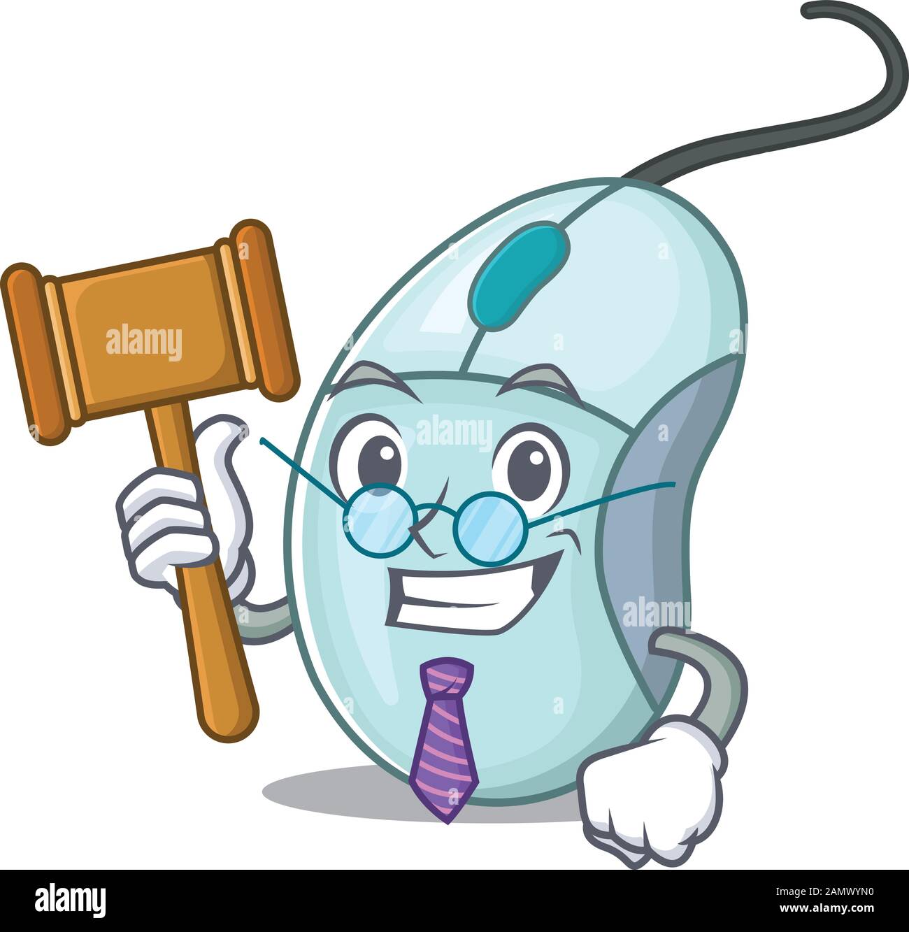 Smart Judge computer mouse in mascot cartoon character style Stock ...