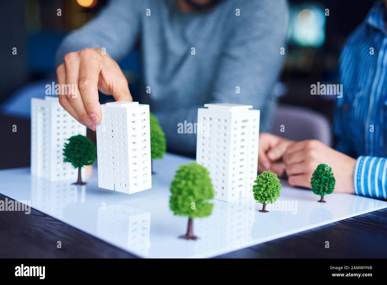 Shot of architectural model on office table Stock Photo - Alamy