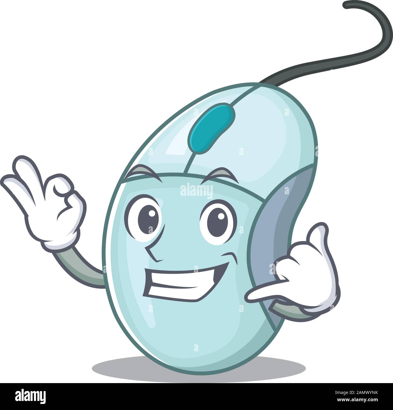 Call me funny computer mouse mascot picture style Stock Vector Image ...