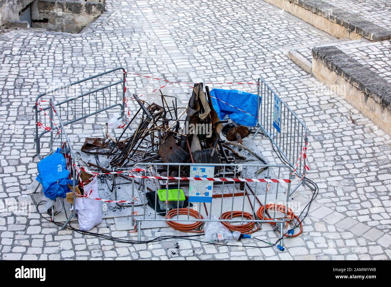 Matera, Italy - September 15, 2019: Bond 25, Scenography elements used ...