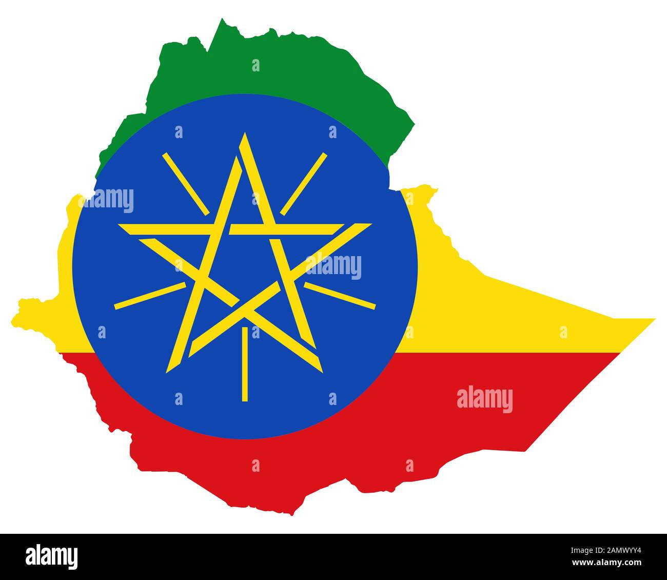 Flag in map of Ethiopia Stock Photo - Alamy