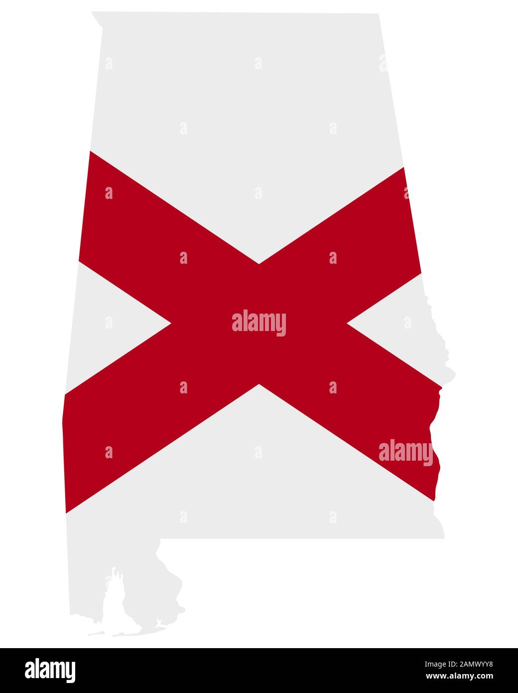 Flag in map of Alabama Stock Photo - Alamy
