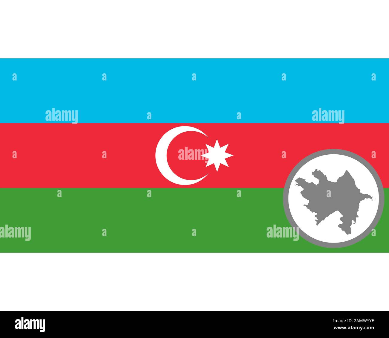 Flag and map of Azerbaijan Stock Photo - Alamy