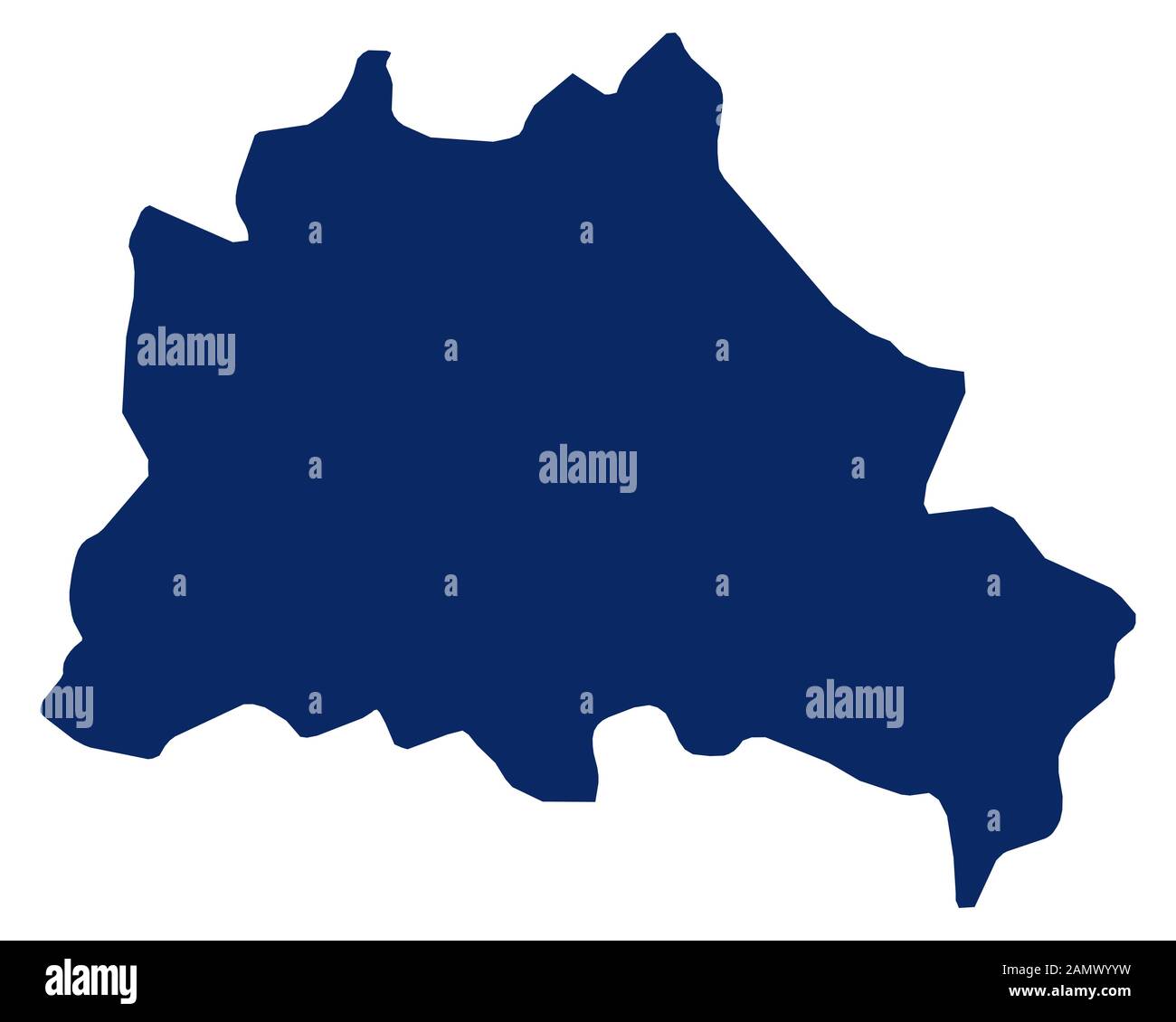 Map of Berlin in blue colour Stock Photo - Alamy