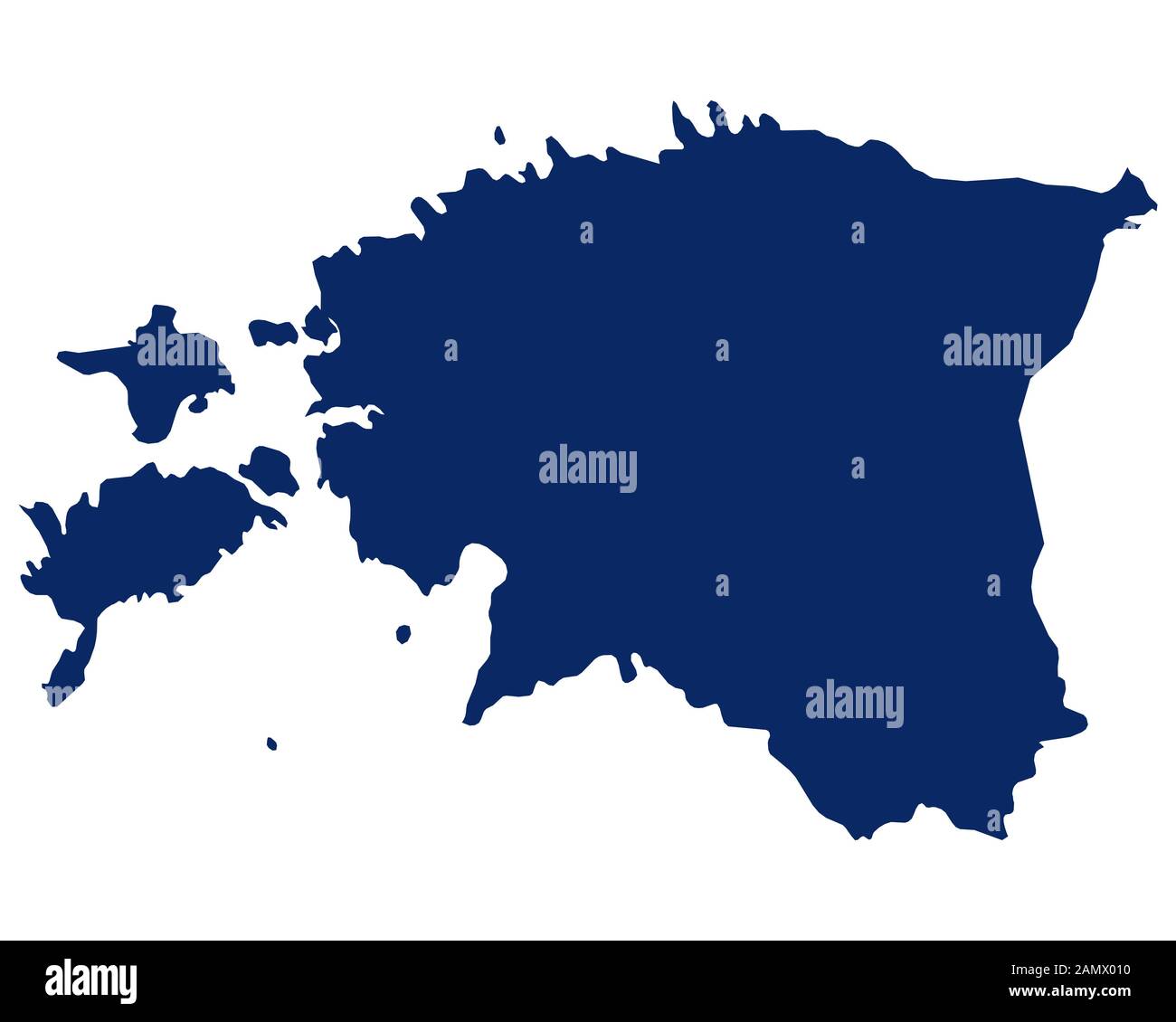 Map of Estonia in blue colour Stock Photo - Alamy