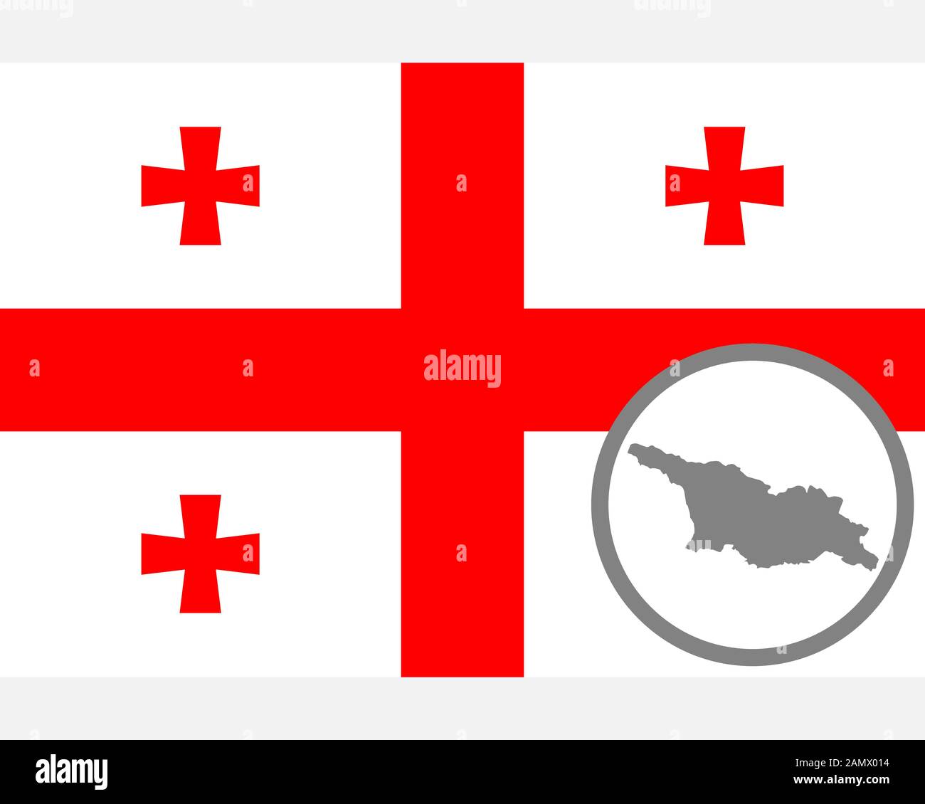 Flag and map of Georgia Stock Photo - Alamy