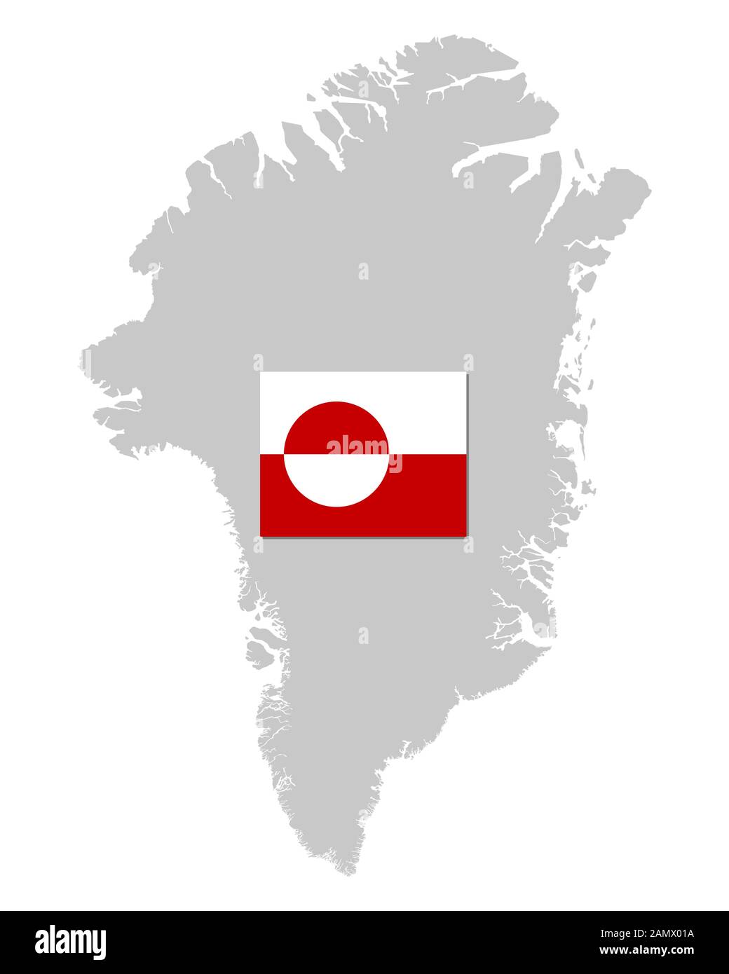 Flag and map of Greenland Stock Photo - Alamy