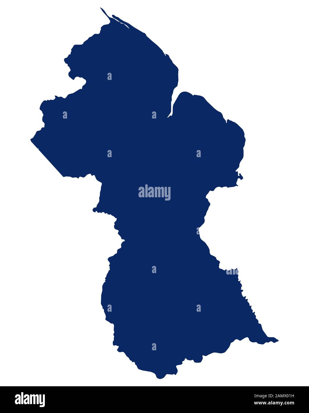 Map of Guiana in blue colour Stock Photo - Alamy