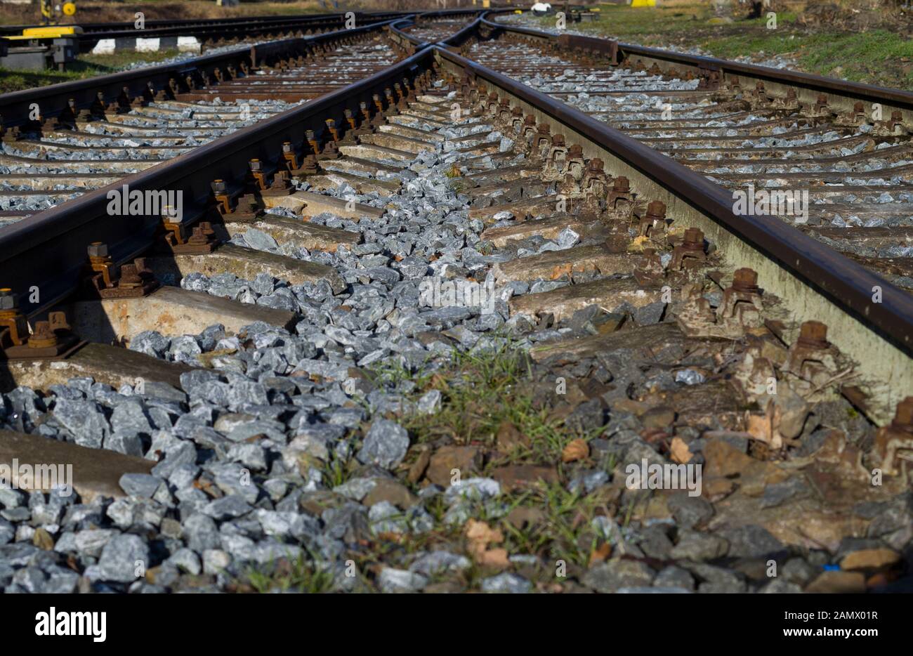 Railroad intersection tracks train hi-res stock photography and images ...