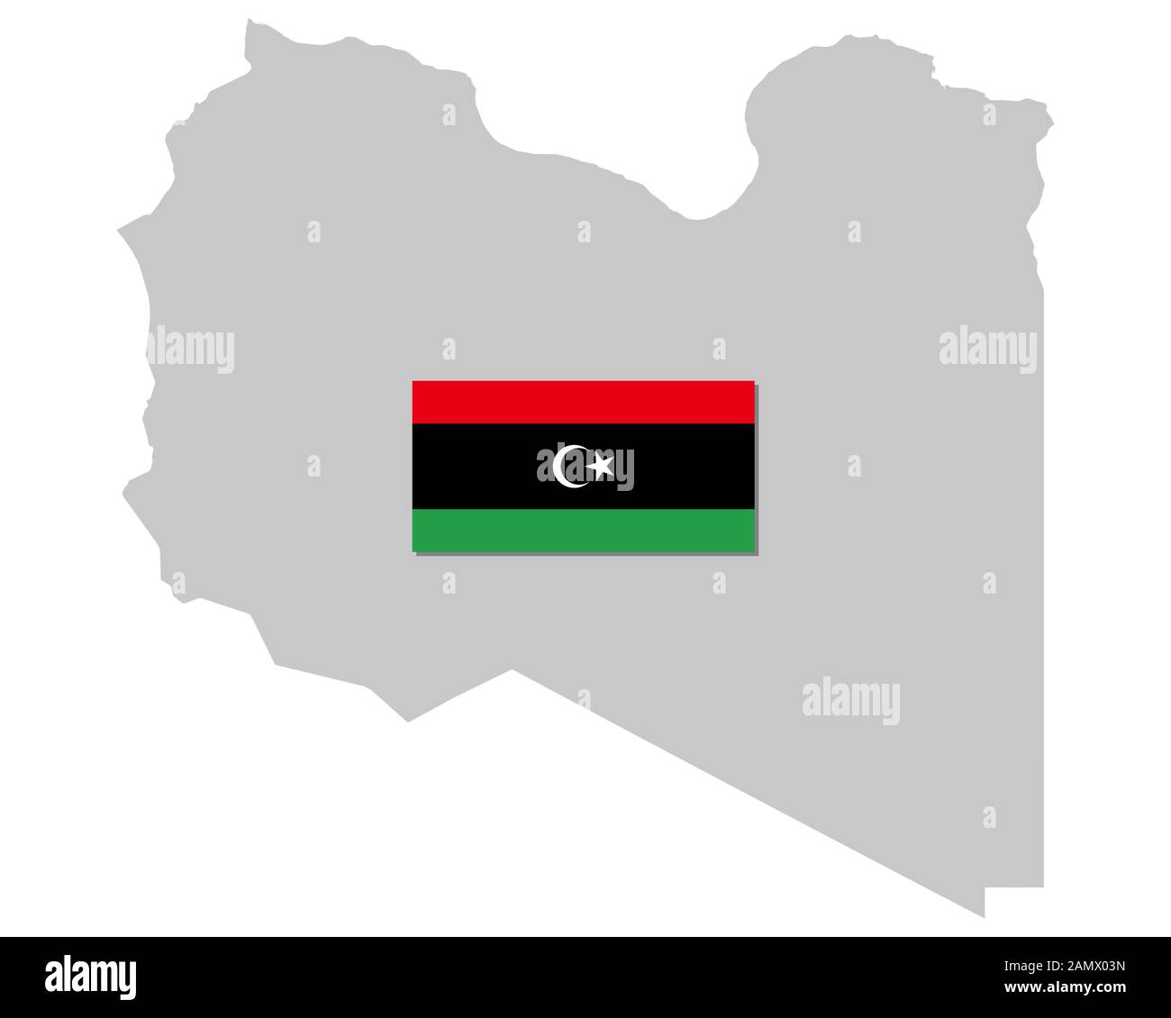 Flag and map of Libya Stock Photo - Alamy