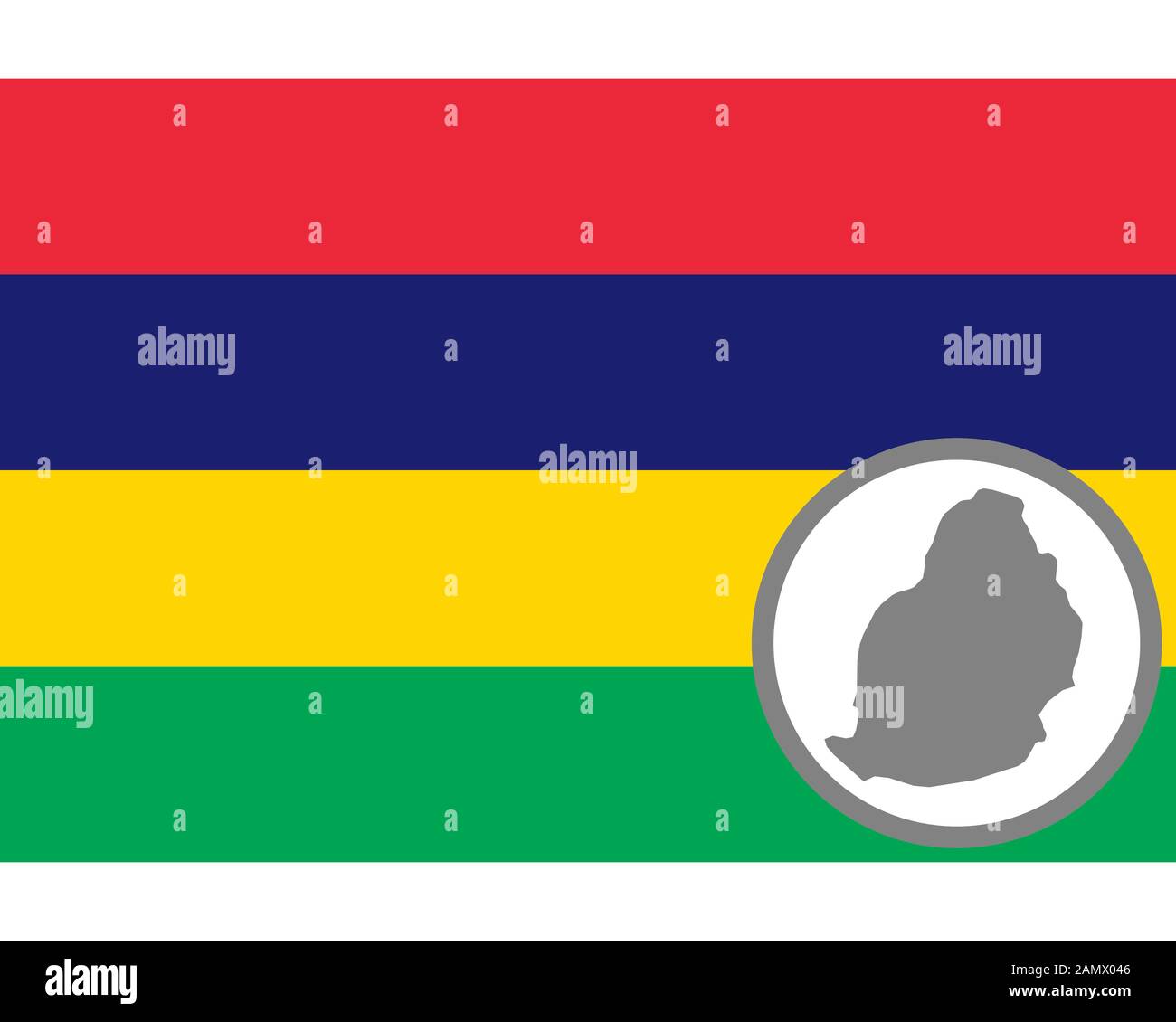 Flag and map of Mauritius Stock Photo - Alamy