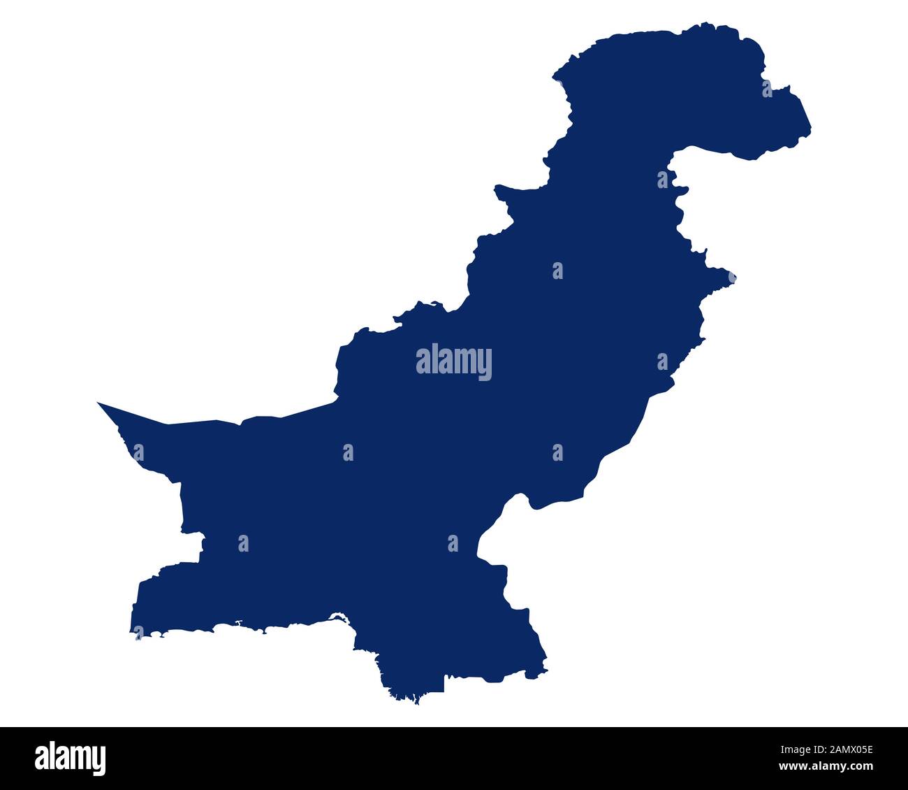Map of Pakistan in blue colour Stock Photo - Alamy